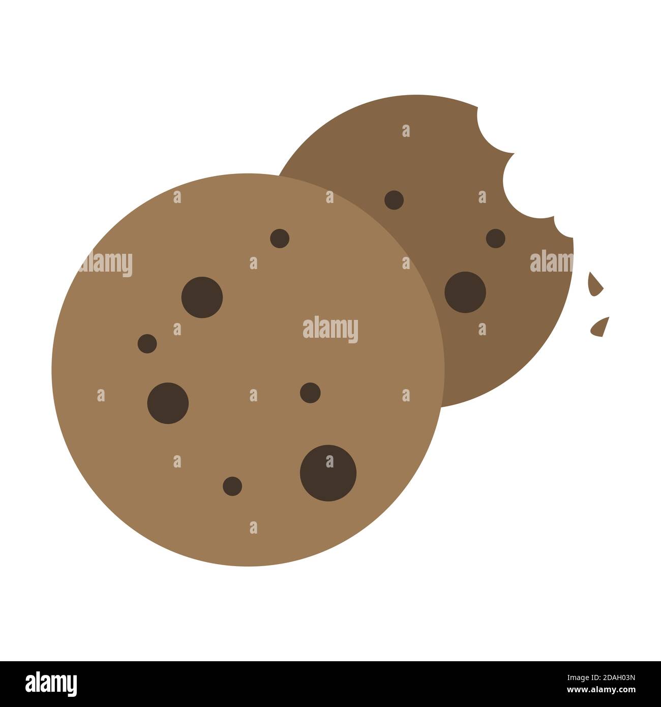 Browser brown cookies icon. Internet bitten cookie vector symbol ...
