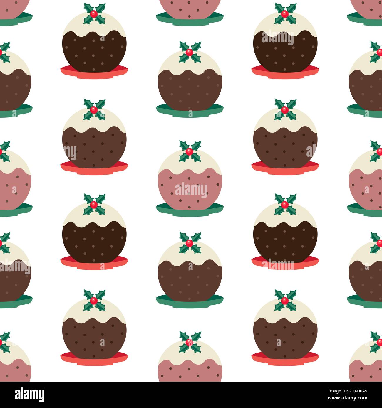 Traditional Christmas Pudding seamless pattern Stock Vector Image & Art ...