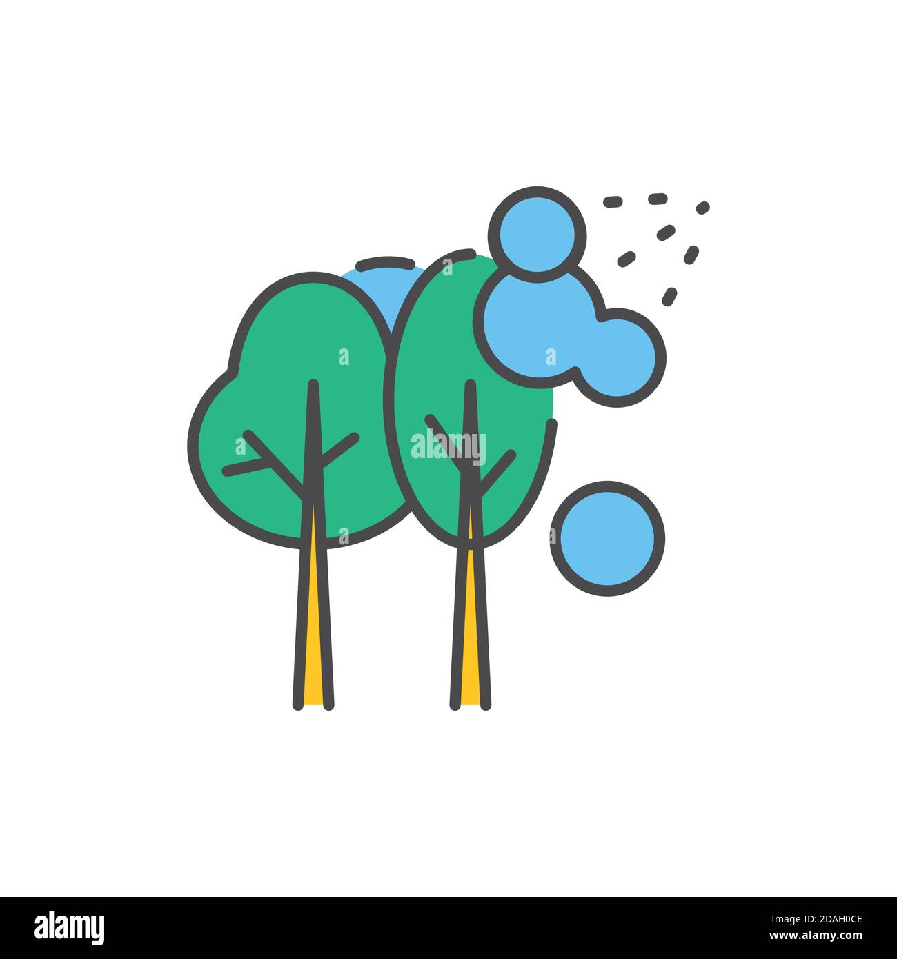 Spraying with pesticides color line icon. Pictogram for web page ...