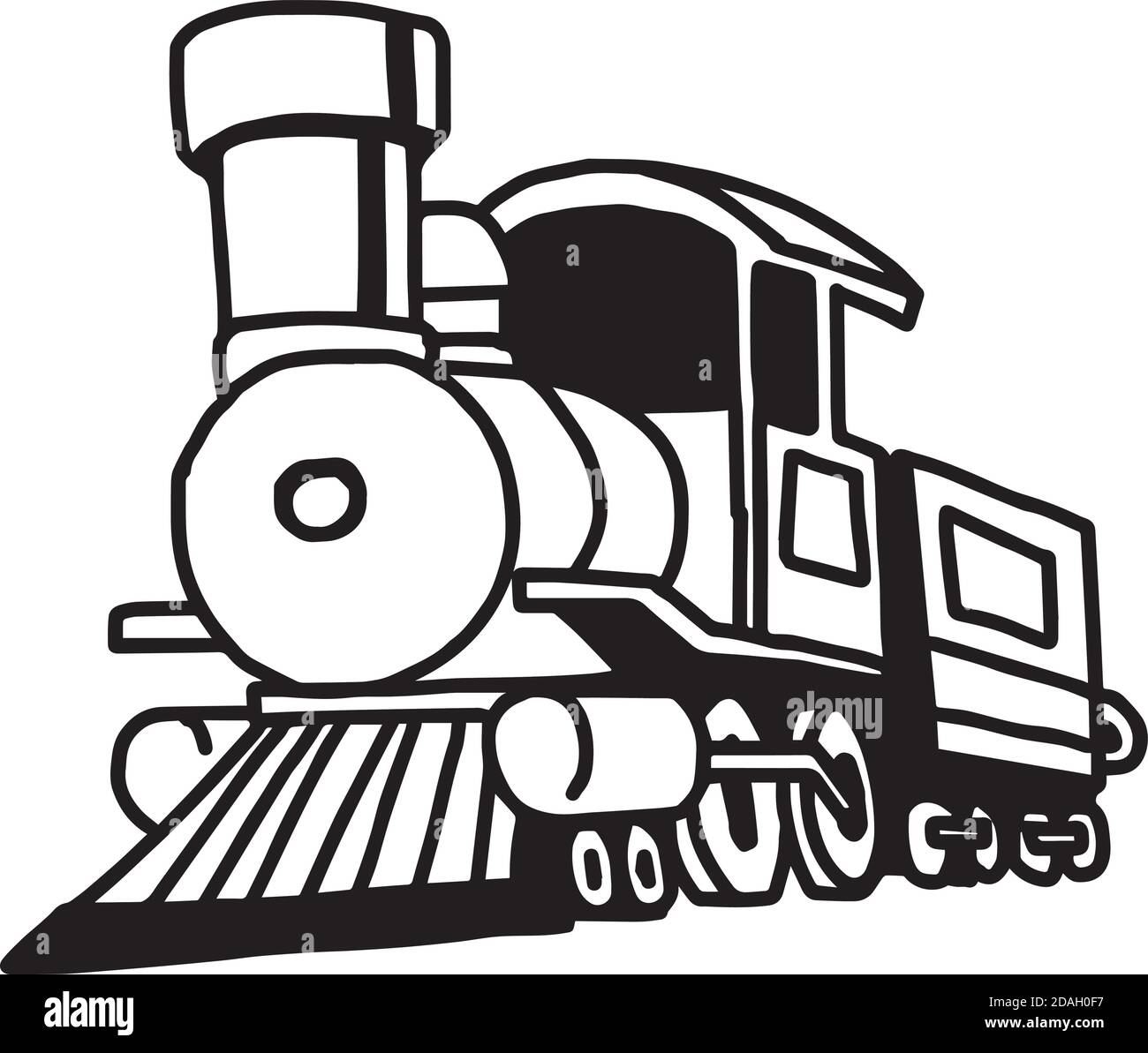 illustation vector hand drawn doodle of locomotive train isolated on ...