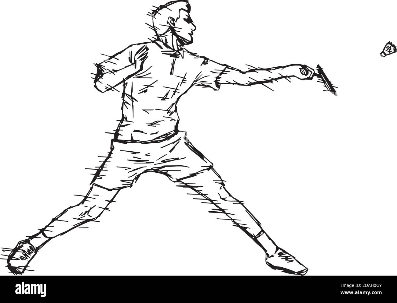 illustration vector doodle hand drawn sketch of sportsman playing ...