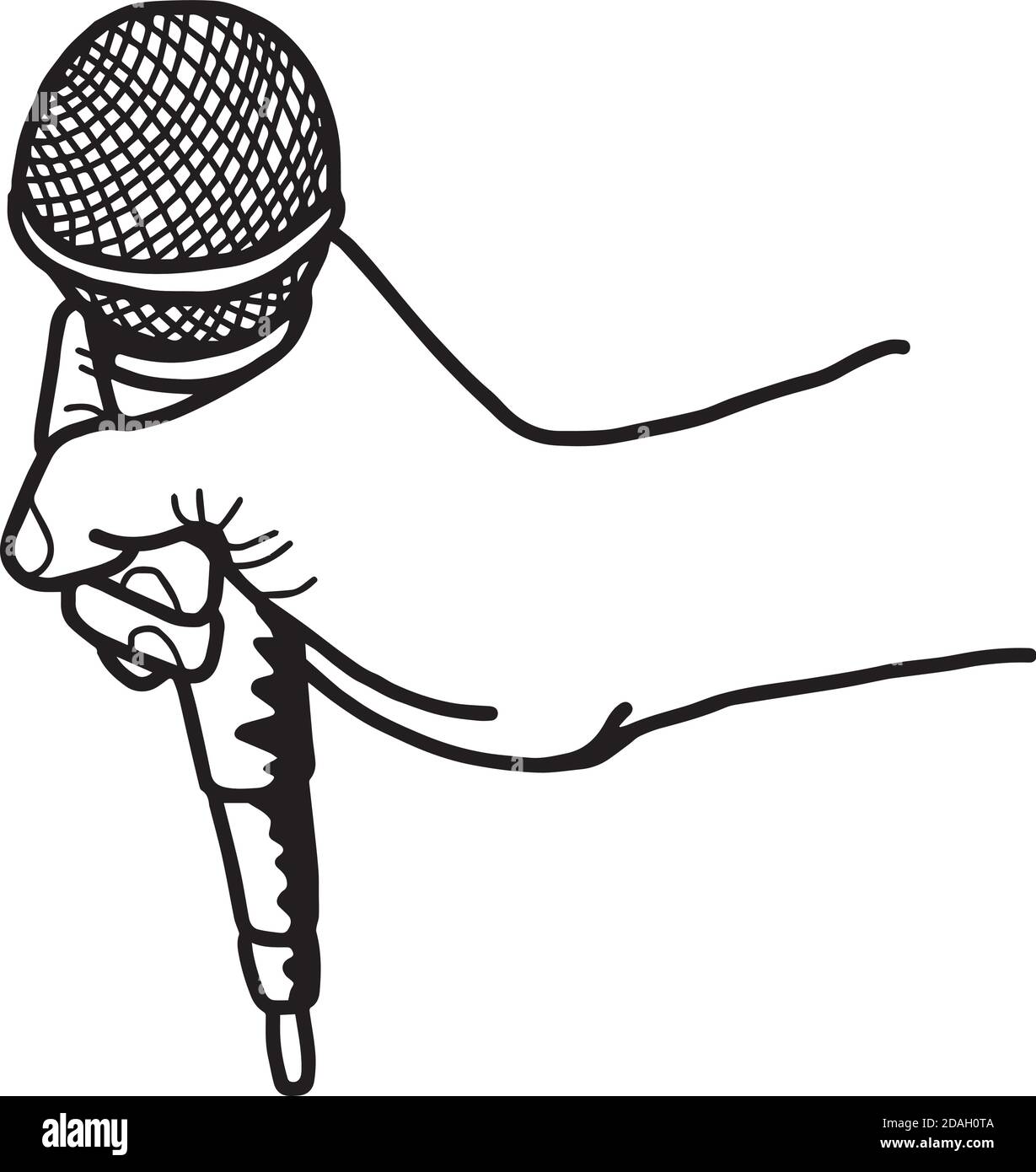 illustration vector doodle hand drawn of rough sketch hand holding ...