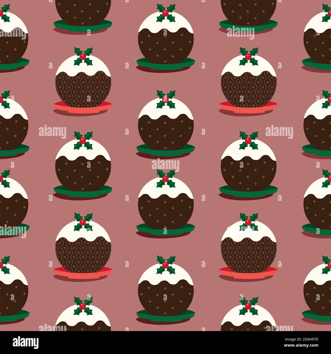 Traditional Christmas Pudding seamless pattern Stock Vector Image & Art ...