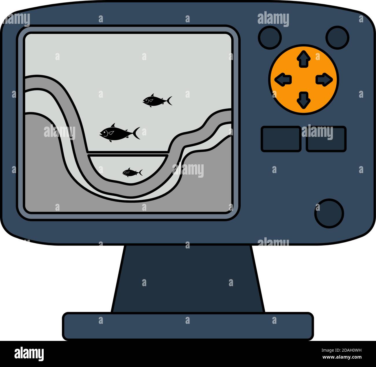 Icon Of Echo Sounder. Editable Outline With Color Fill Design. Vector ...