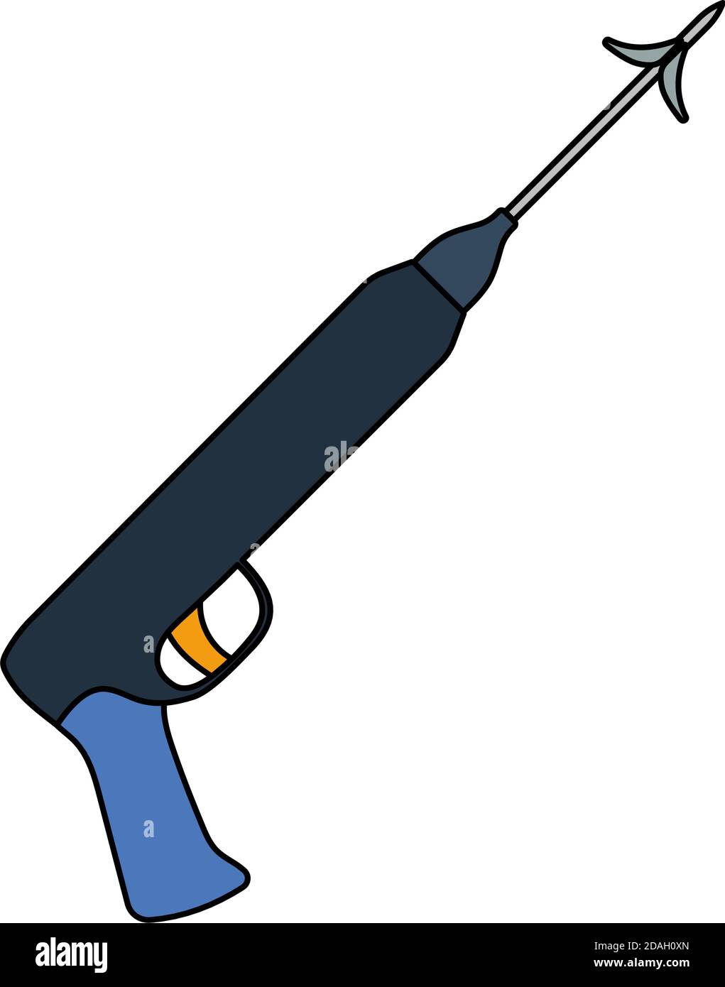 Icon Of Fishing Speargun. Editable Outline With Color Fill Design ...
