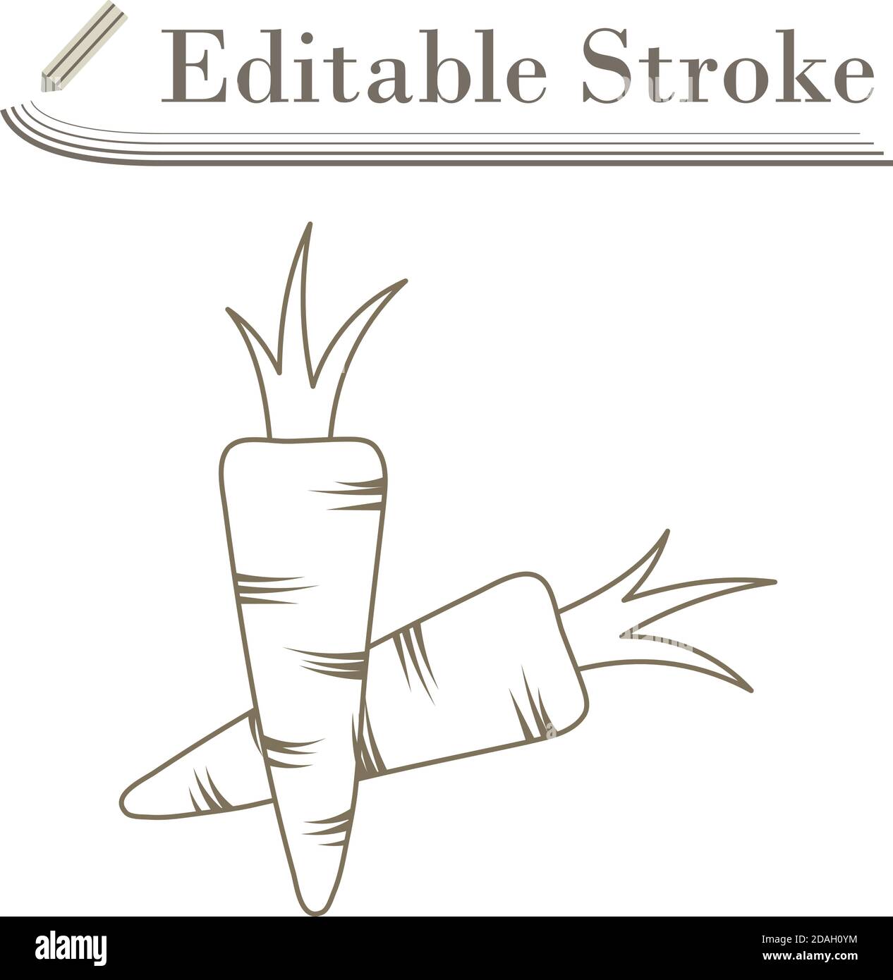 Carrot Icon. Editable Stroke Simple Design. Vector Illustration Stock ...