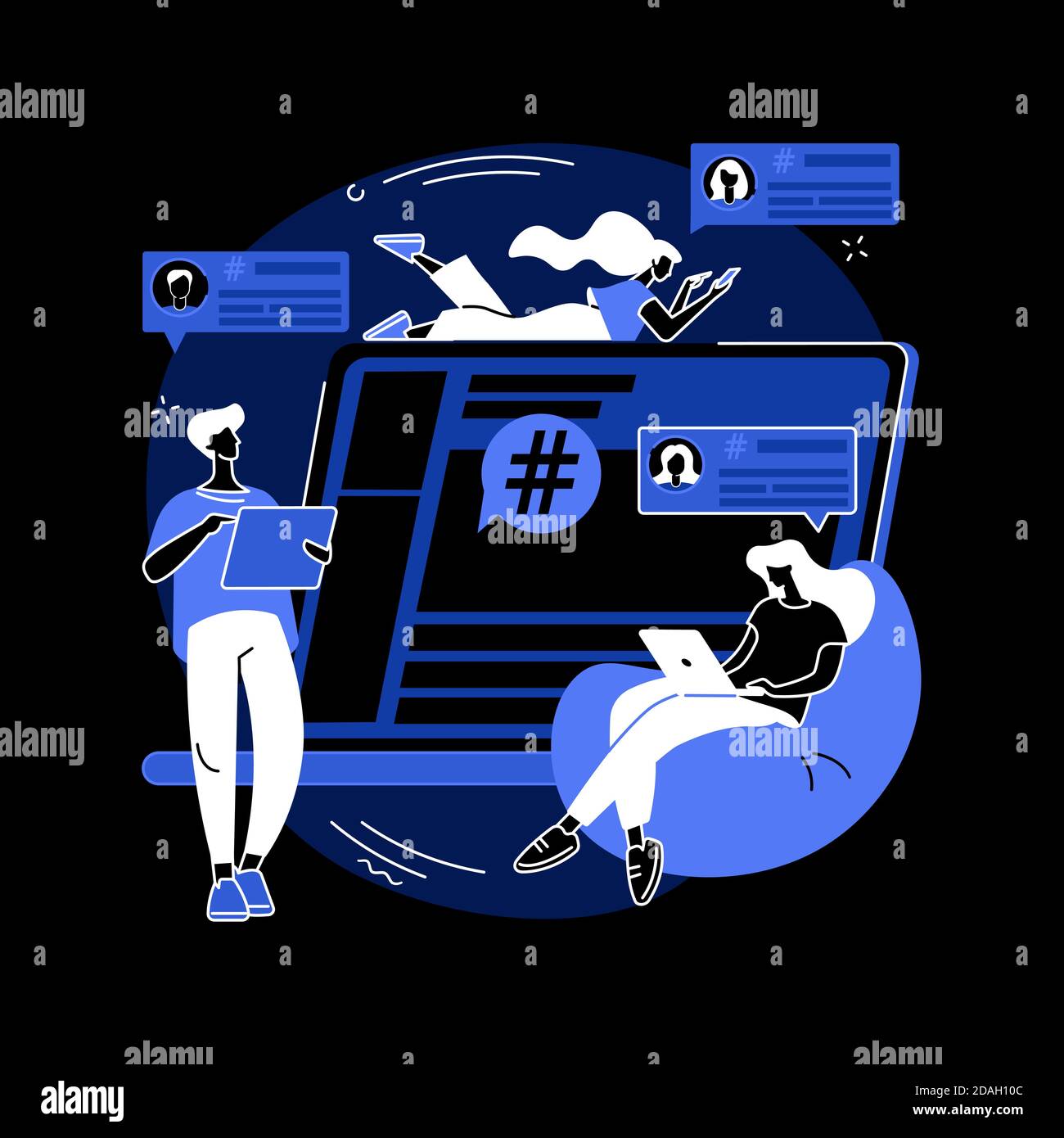 Microblog platform abstract concept vector illustration Stock Vector ...