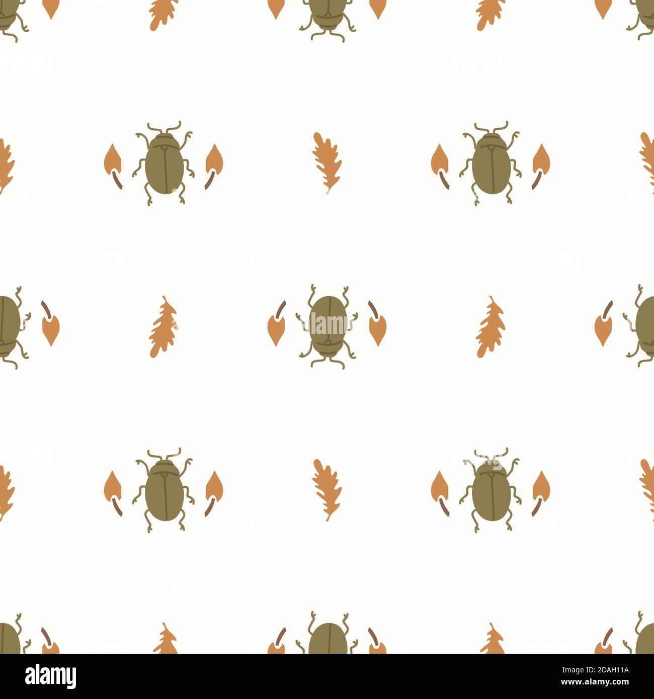Seamless background beetle insect gender neutral pattern. Whimsical ...
