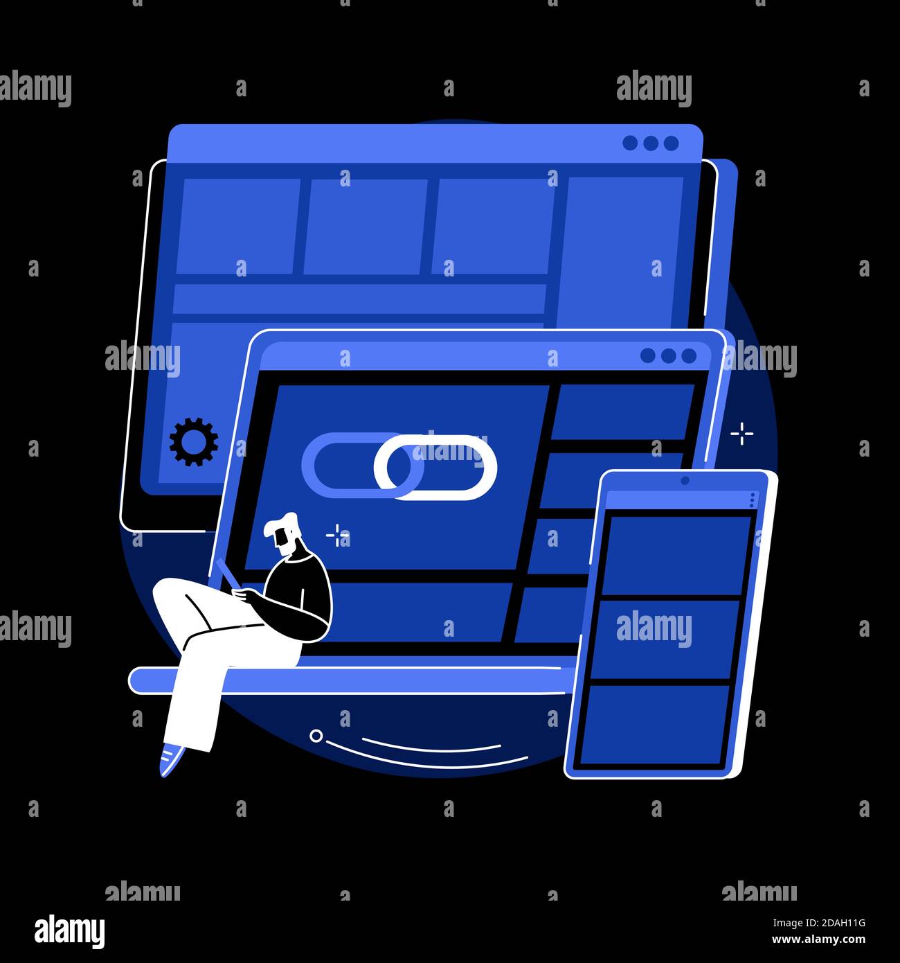 Link building abstract concept vector illustration Stock Vector Image ...