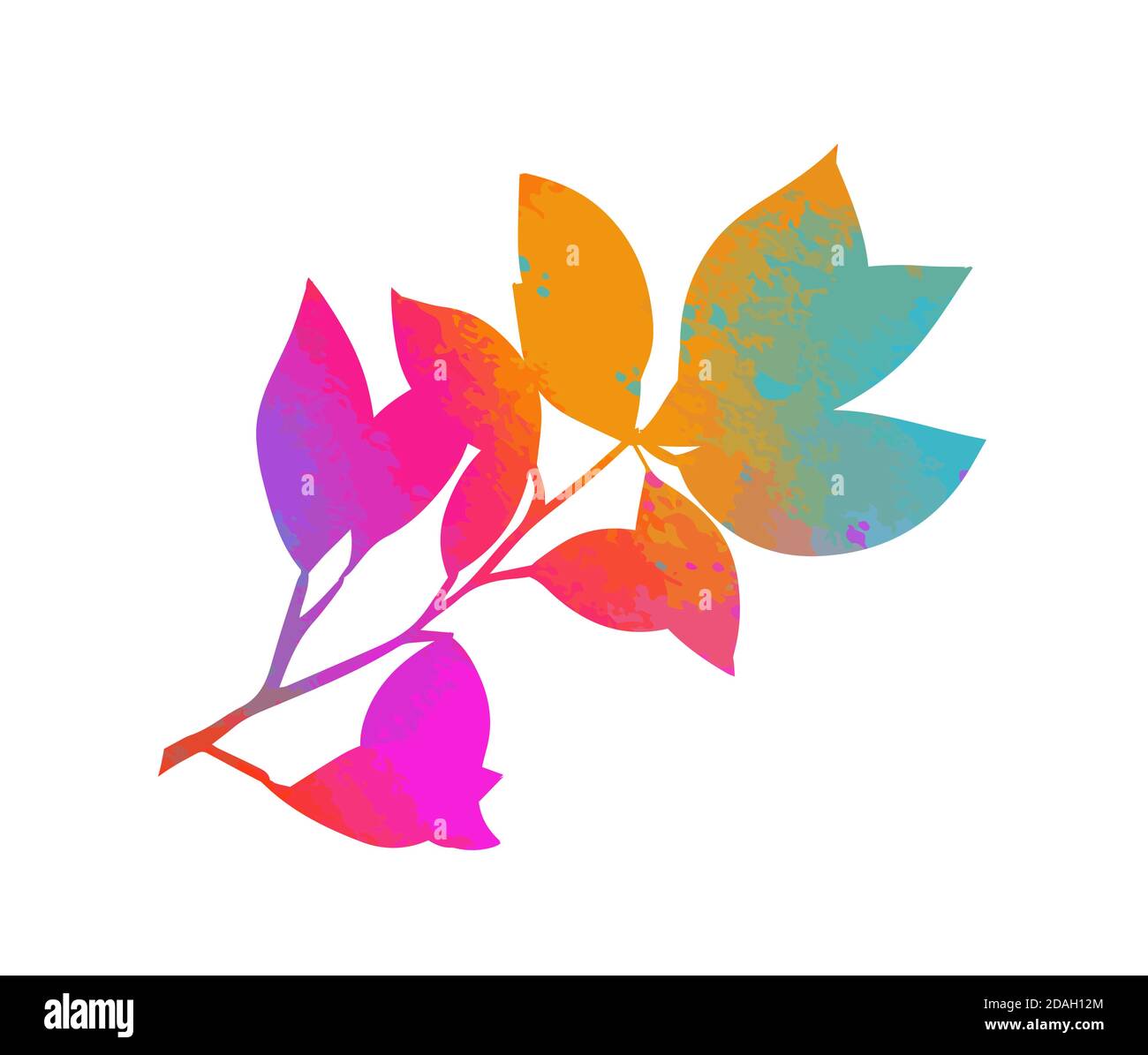 Colored leaves on a tree branch. Vector illustration Stock Vector Image ...
