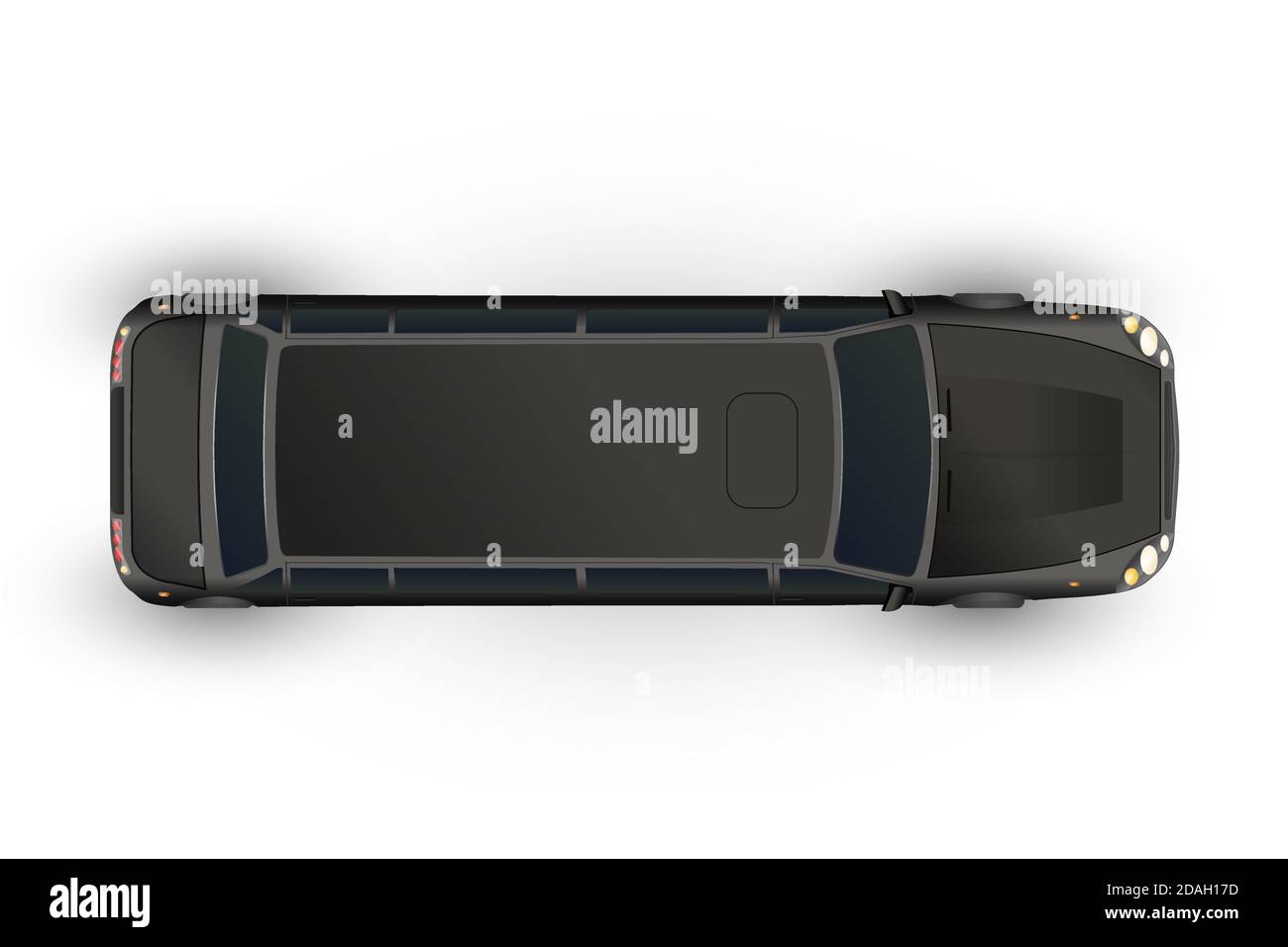 Top view of realistic glossy black limo, luxury car on white Stock ...