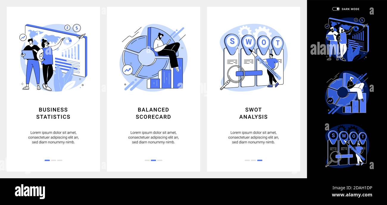 Company performance analysis mobile app UI kit Stock Vector Image & Art ...