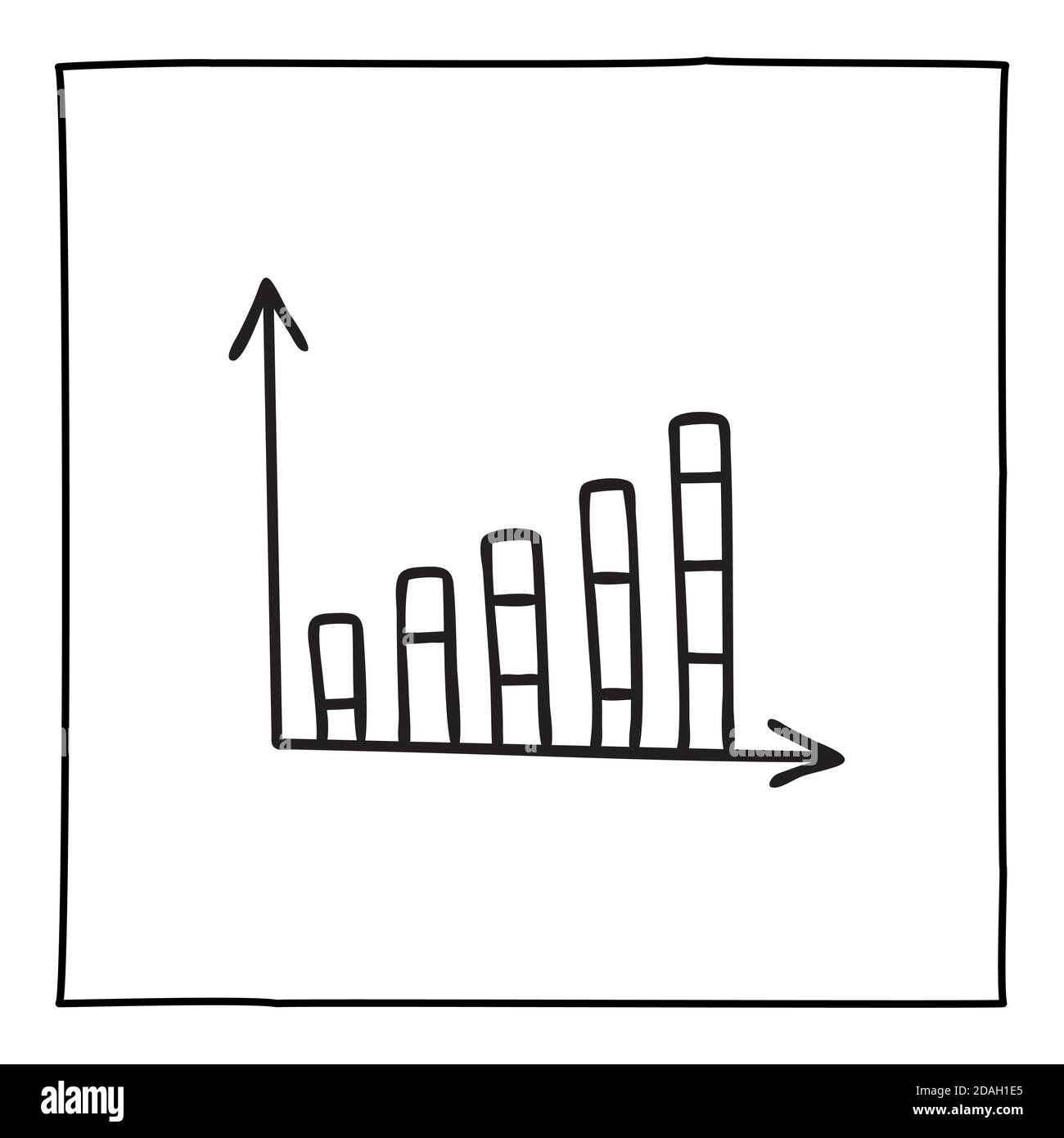 Doodle graph chart icon or logo, hand drawn with thin black line Stock ...