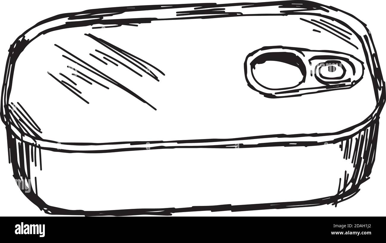 illustration vector hand draw doodles of closed rectangular can ...