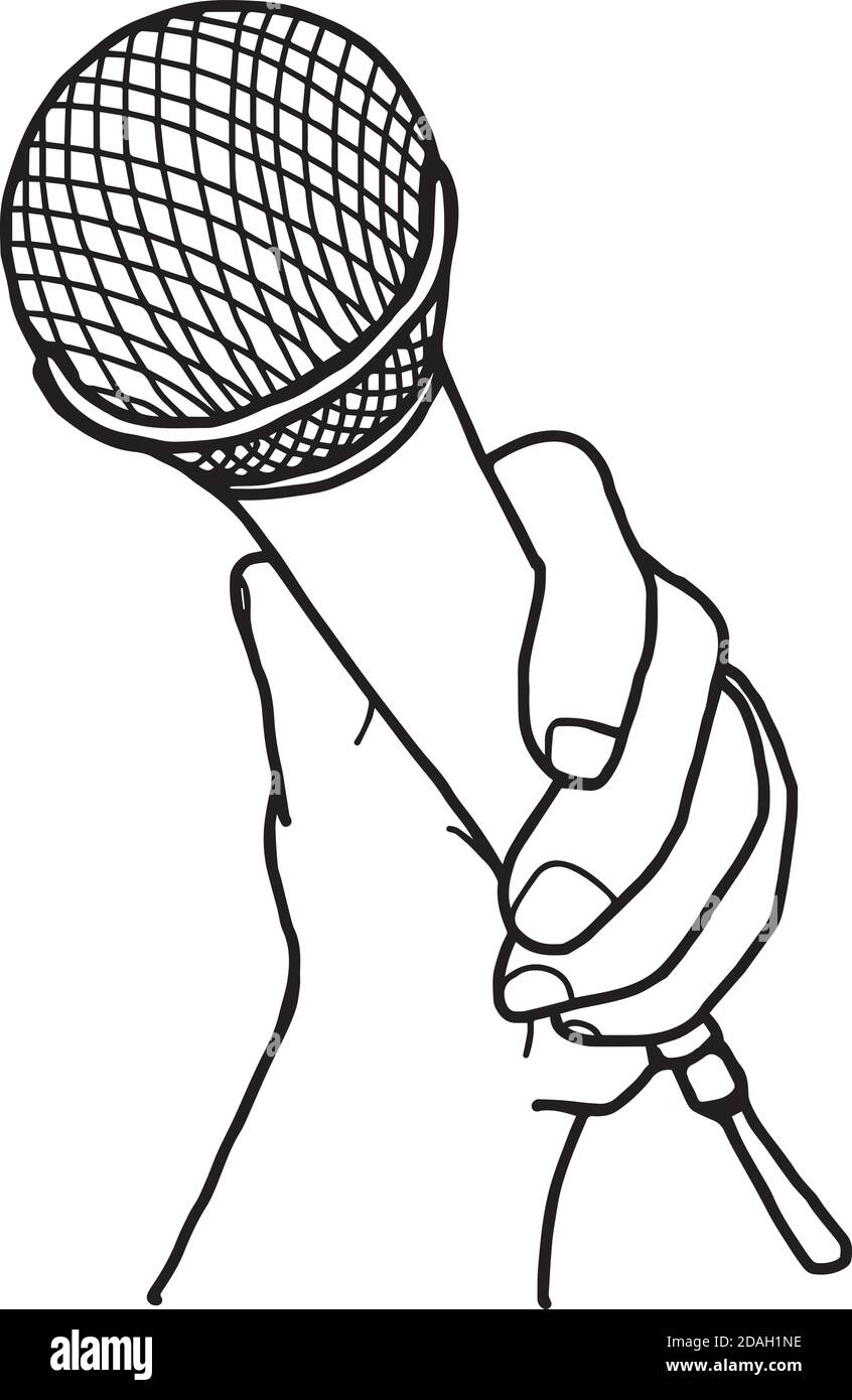 illustration vector doodle hand drawn of rough sketch hand holding ...