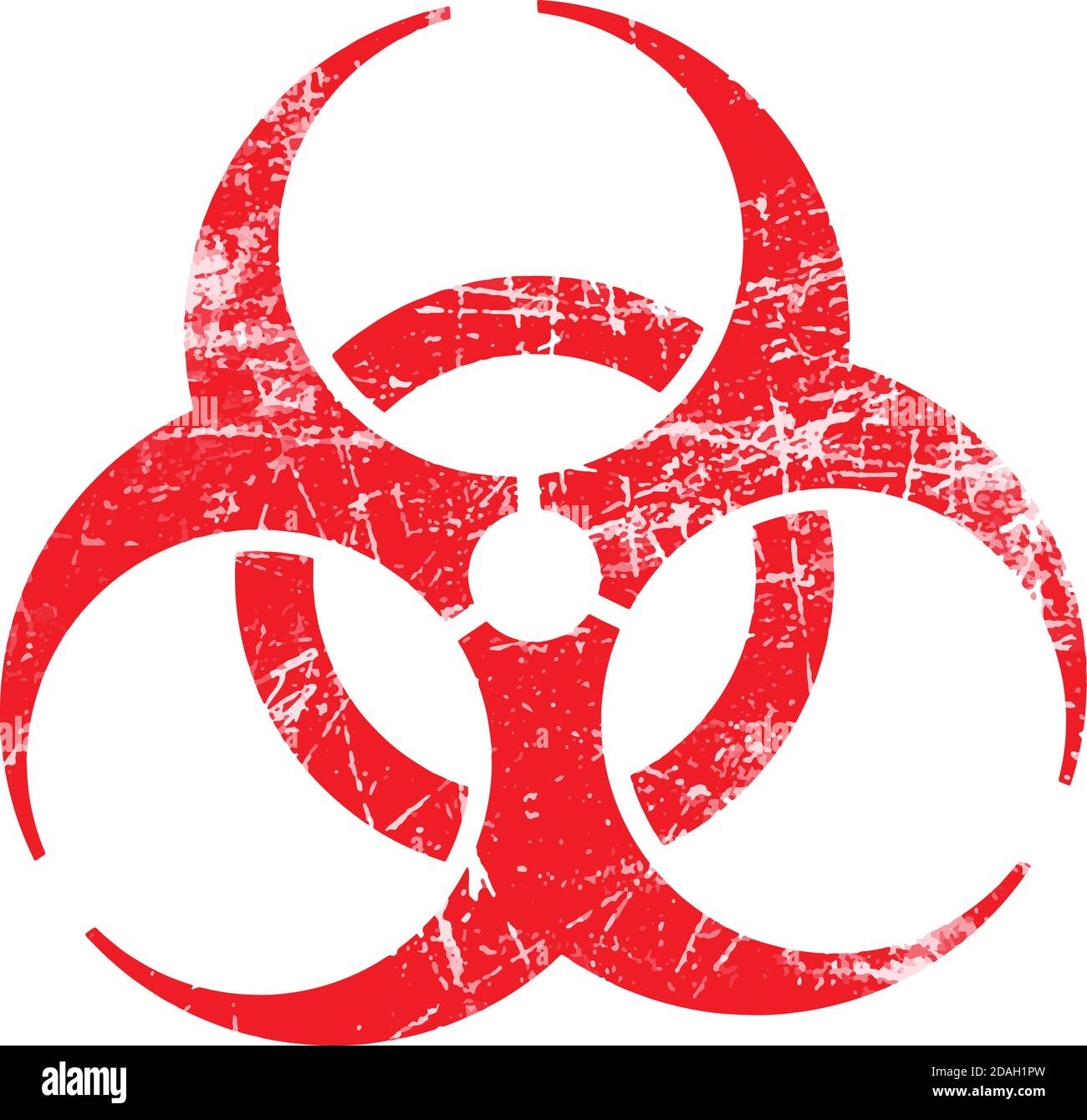 illustration vector red biohazard grungy rubber stamp symbol isolated ...