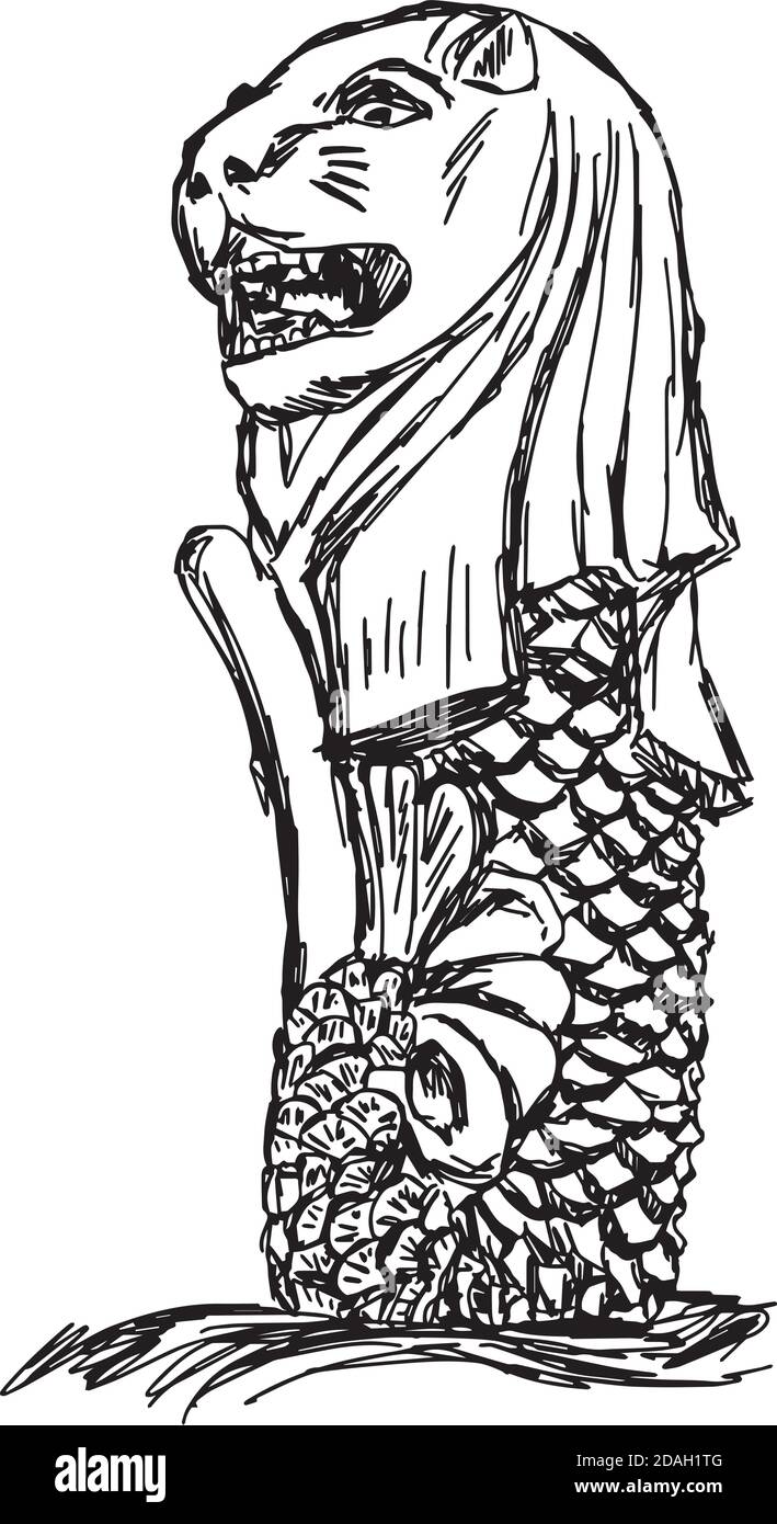 Merlion Coloring Page