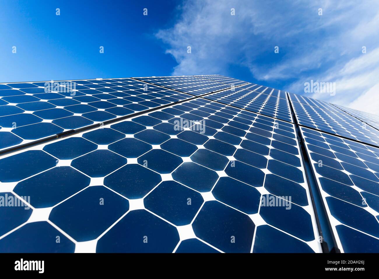 Monocrystalline photovoltaic solar cell panels producing electricity ...