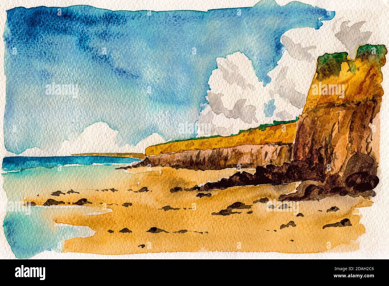 Easy Beach Landscape Drawing