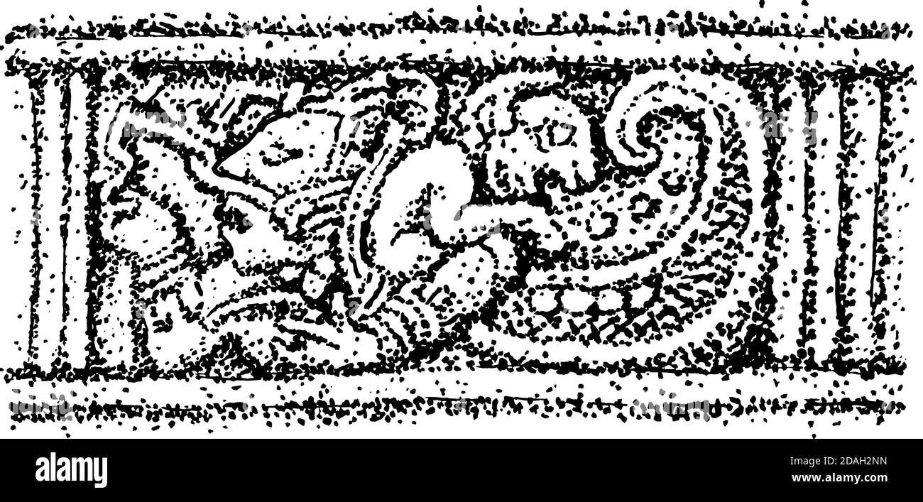 Human figure and animal carved in stone from the old city of Copan. An ...