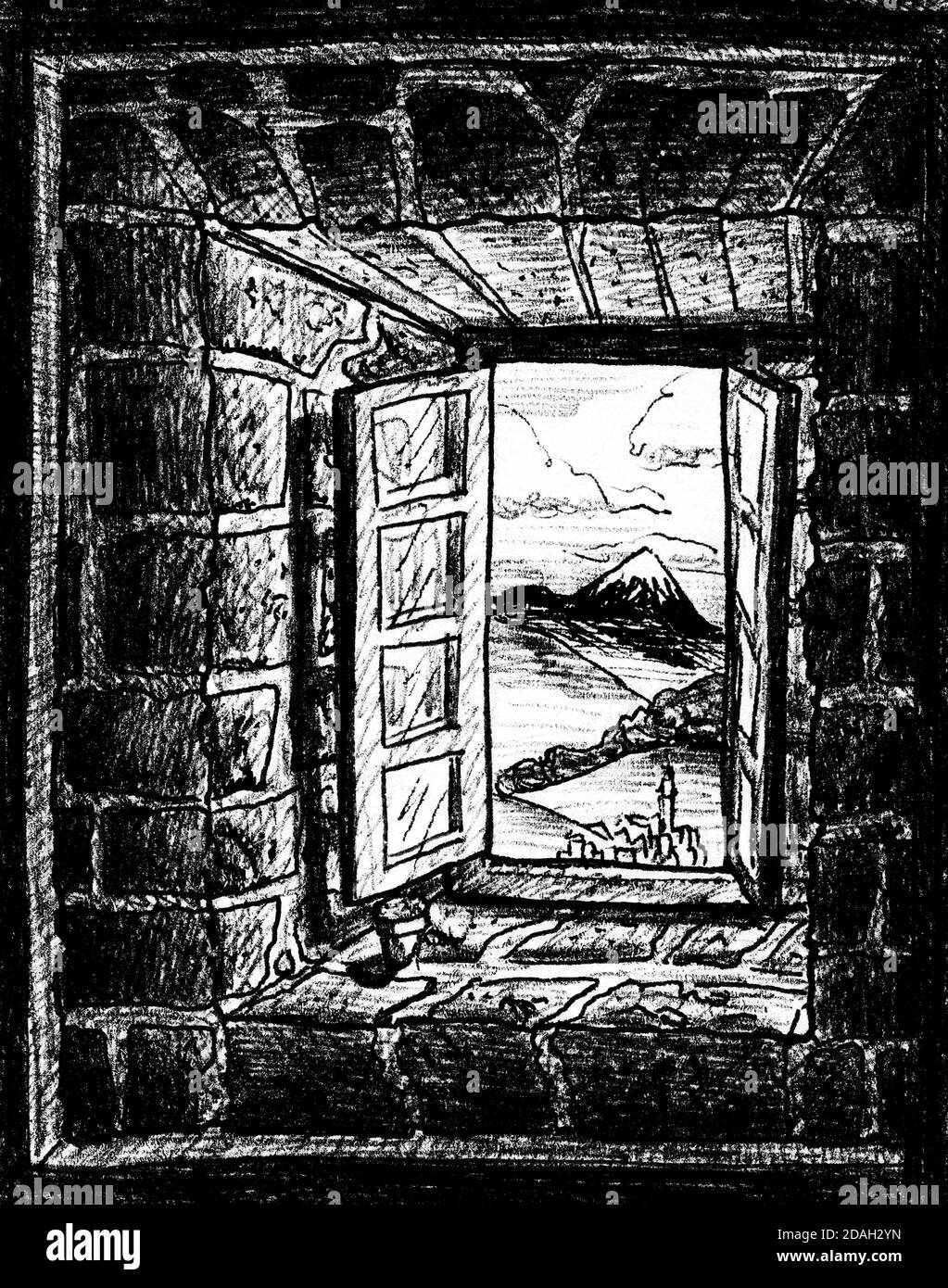 Gothic window frame illustration hi-res stock photography and images ...