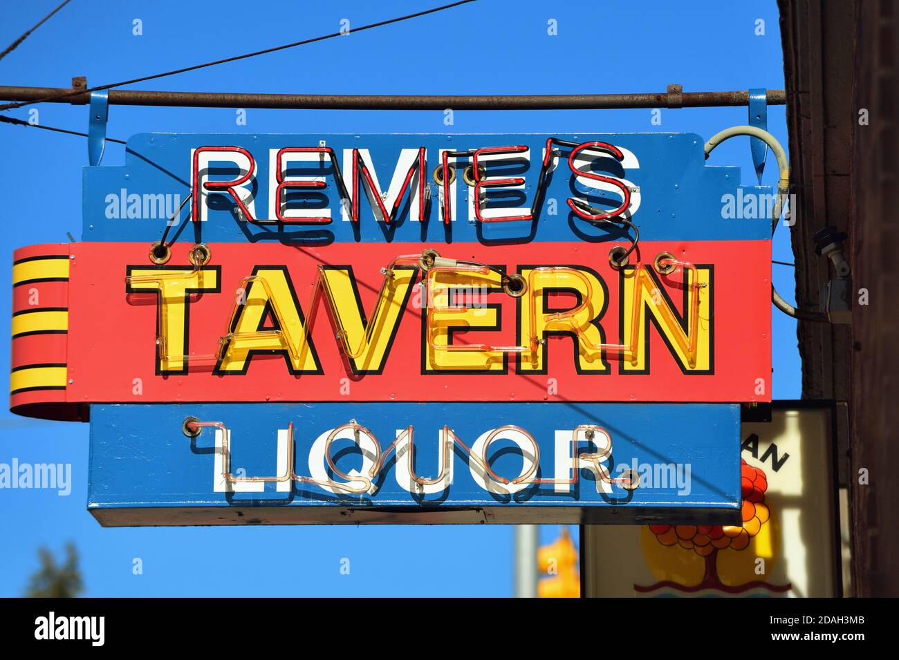 Marquette, Michigan, USA. A local tavern relies on an old-fashioned ...