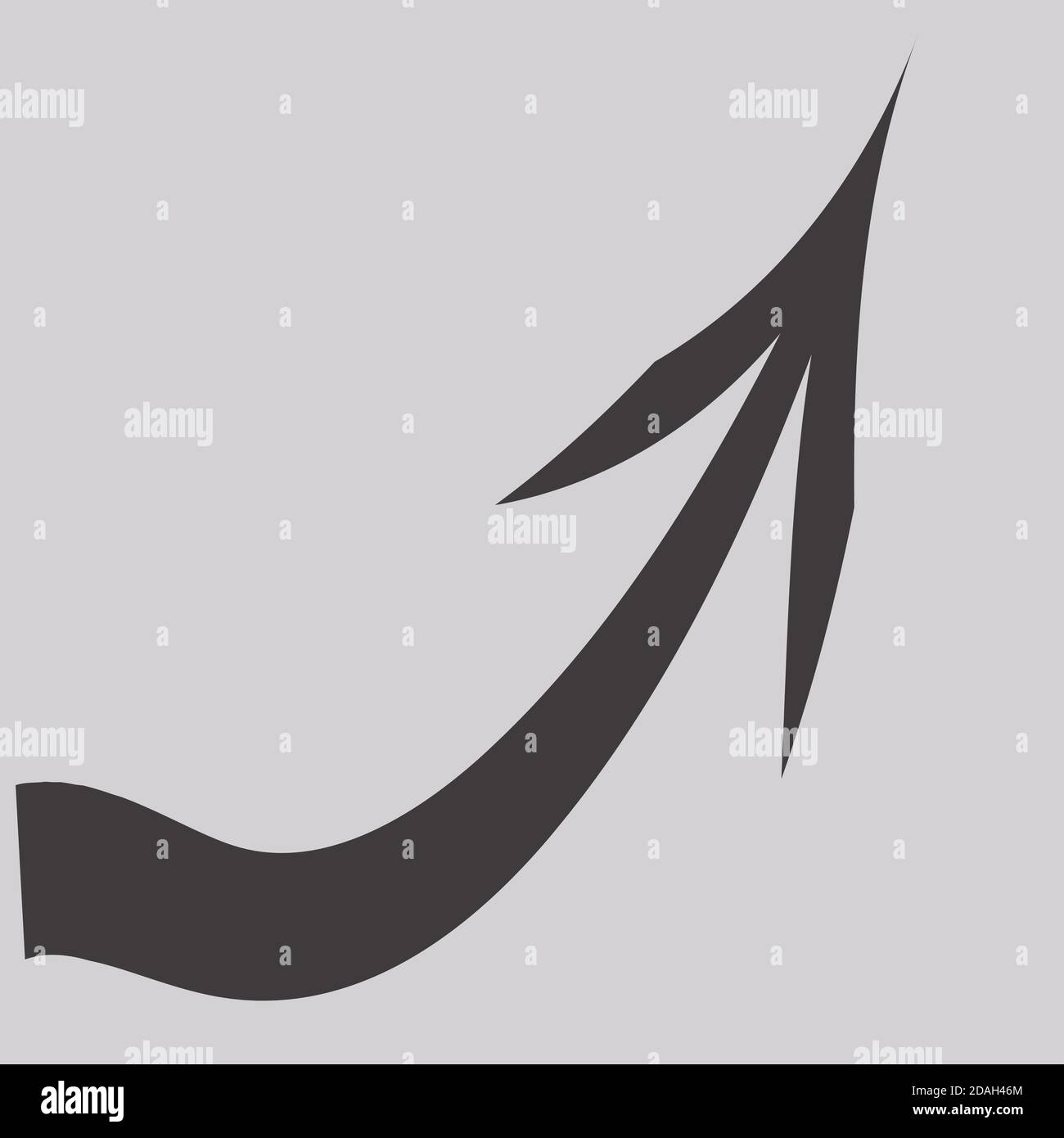 A curvy black upward trend arrow Stock Photo - Alamy