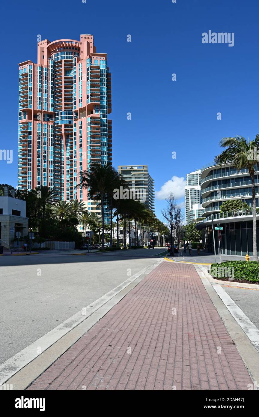 Miami Beach, Florida - March 22, 2020 - Ocean Drive appears empty as ...