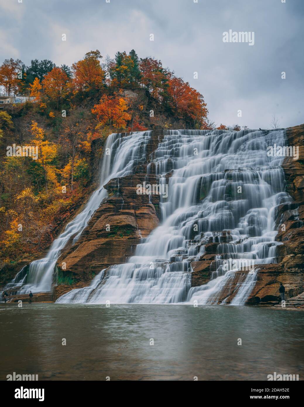 Ithaca Falls with autumn color, in Ithaca, New York Stock Photo - Alamy