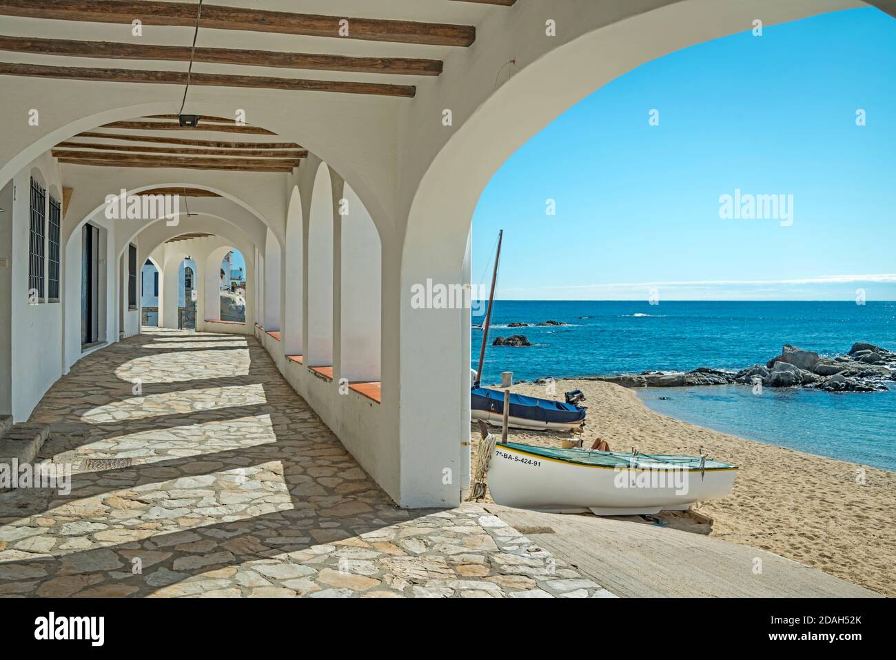 PORTICO PORT BO BEACH CALELLA DE PALAFRUGELL COSTA BRAVA CATALONIA ...