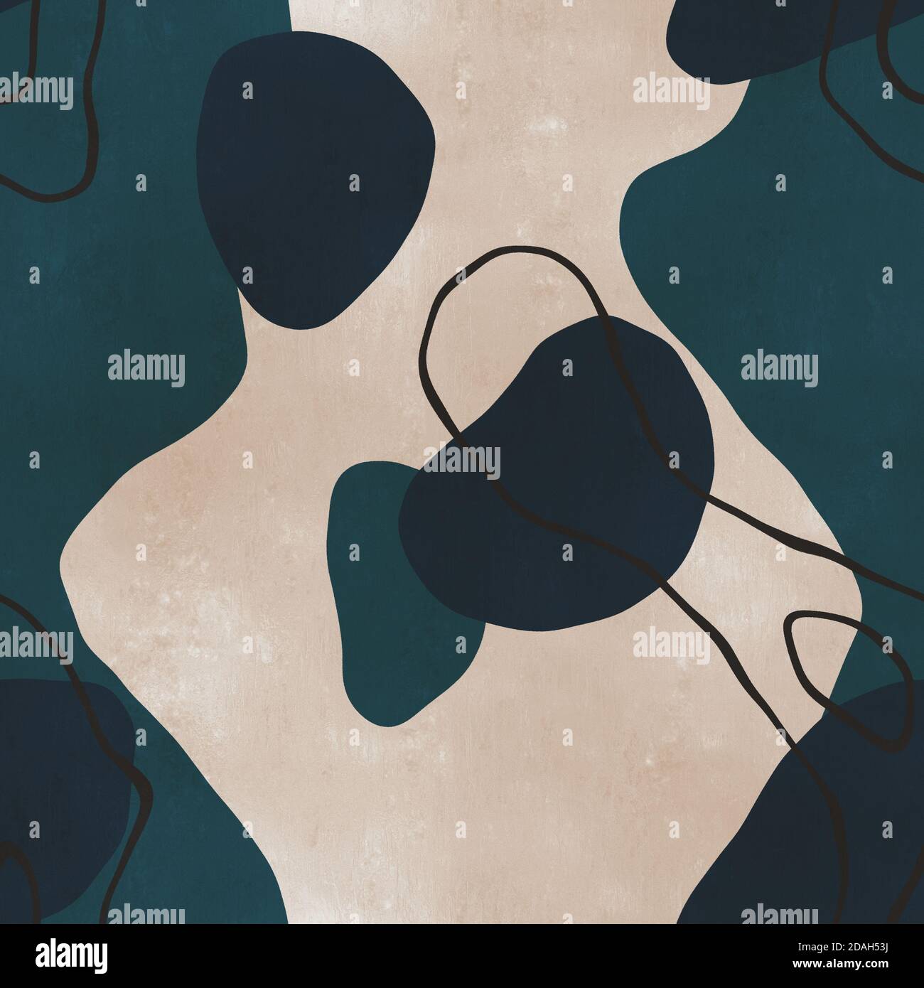 Seamless organic rounded curvy shapes naive design Stock Photo - Alamy