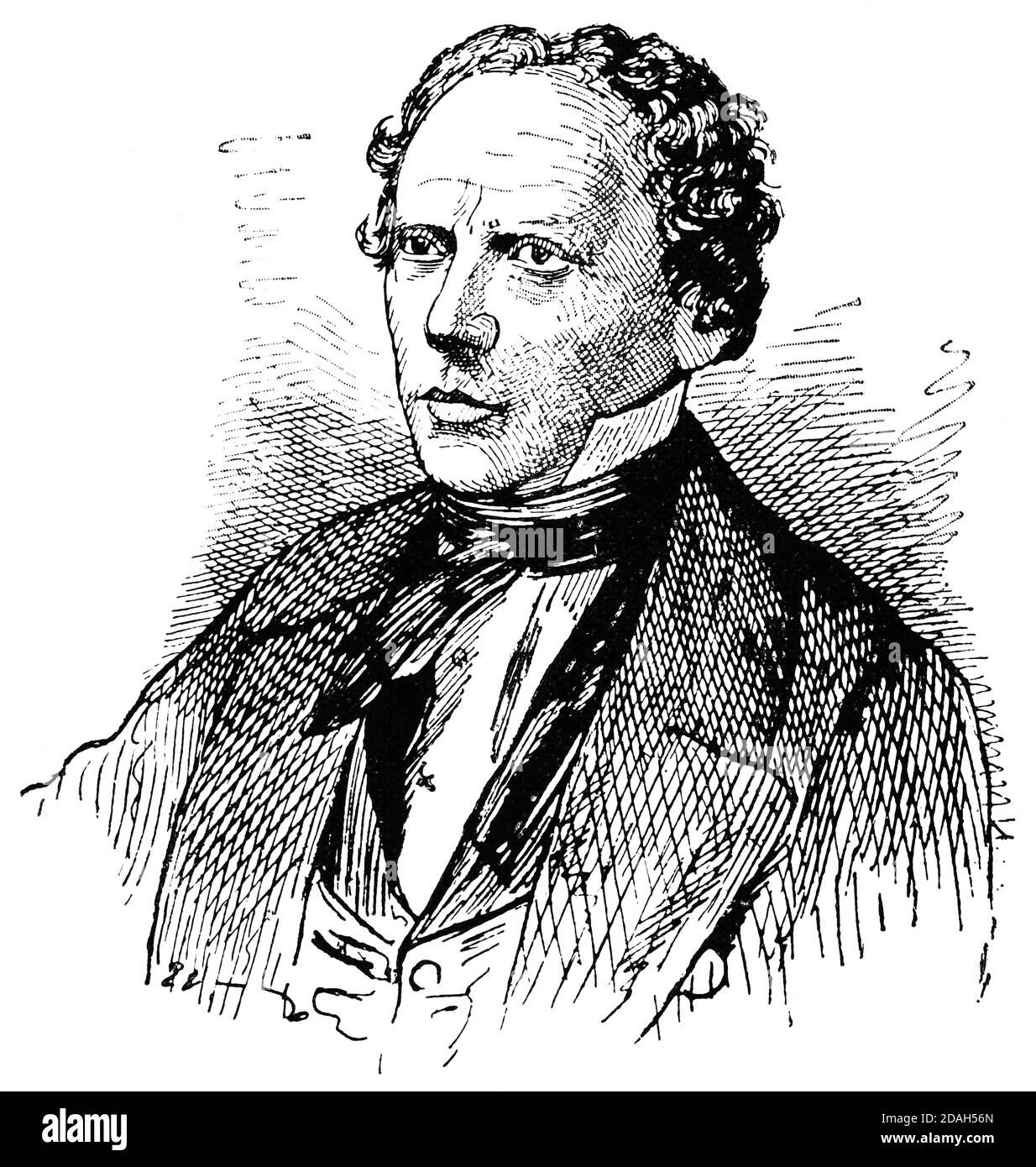Portrait of Ludwig Uhland - a German poet, philologist and literary ...