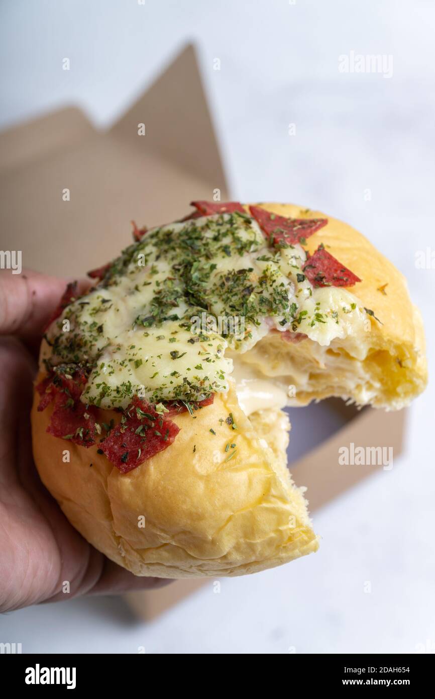 Korean Garlic Cream Cheese Bread Indonesia Stock Photo - Alamy