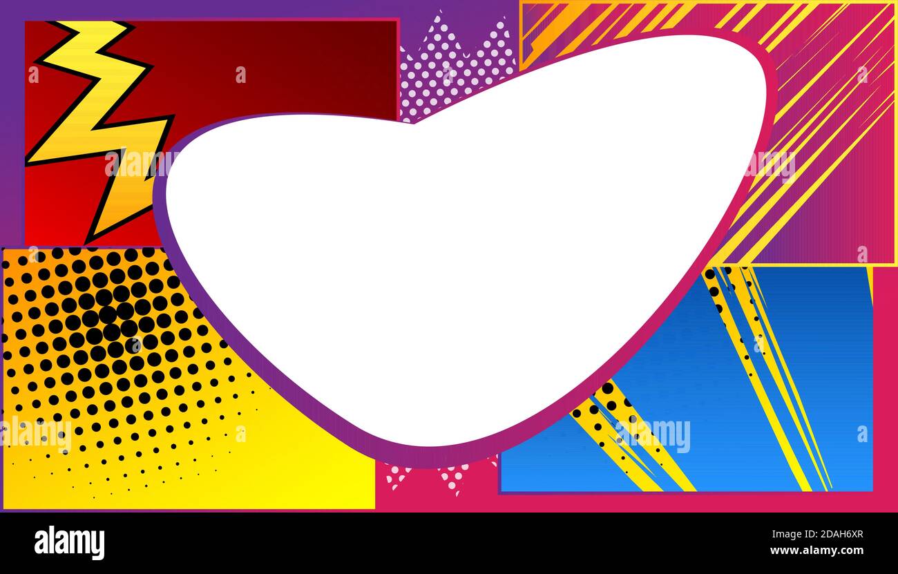 Cartoon design colored background with blank copy space. Vector comic ...