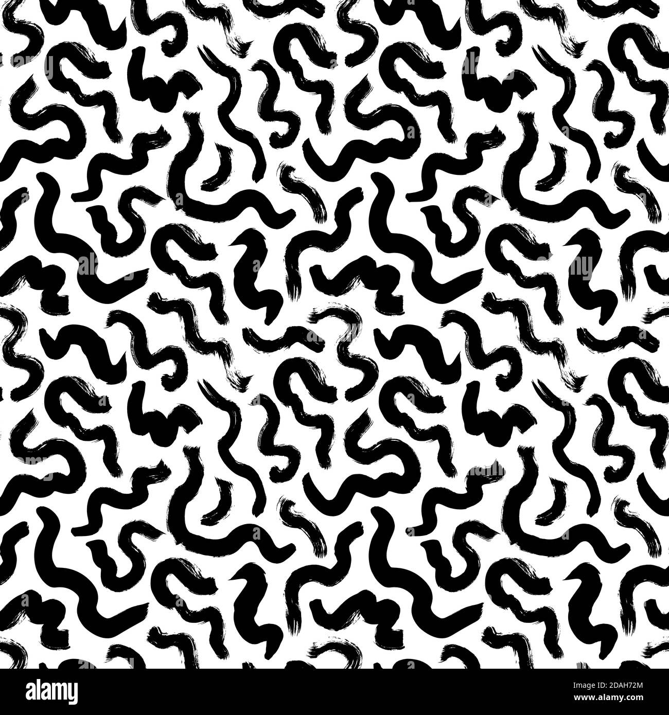 Black paint freehand curls vector seamless pattern Stock Vector Image ...