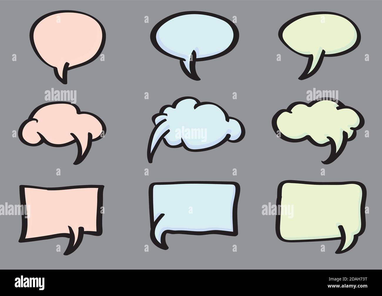 Vector illustration of speech bubbles with copy space in cartoon with ...
