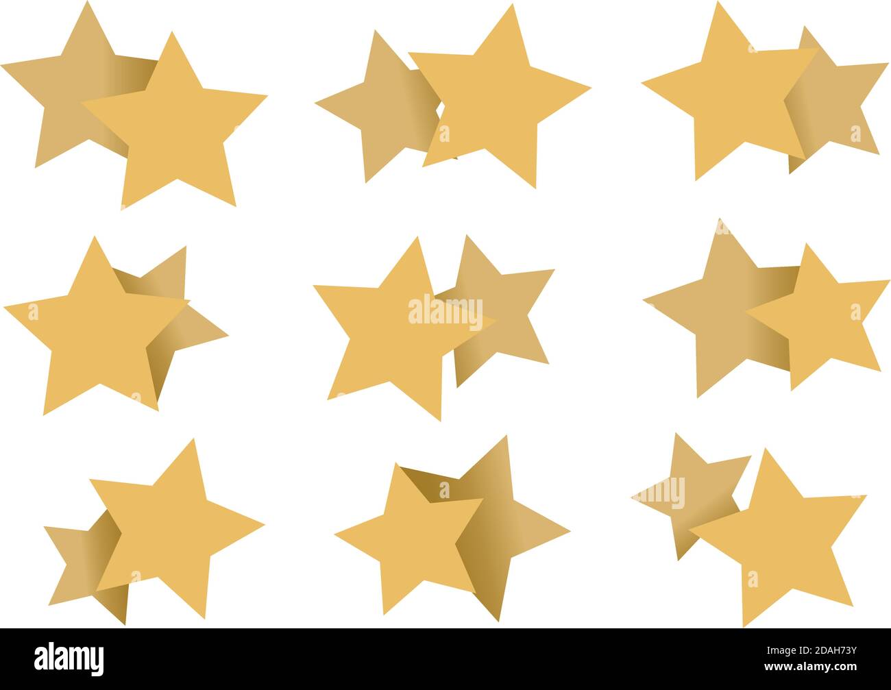 Vector illustration of overlapping yellow star shapes in different size ...