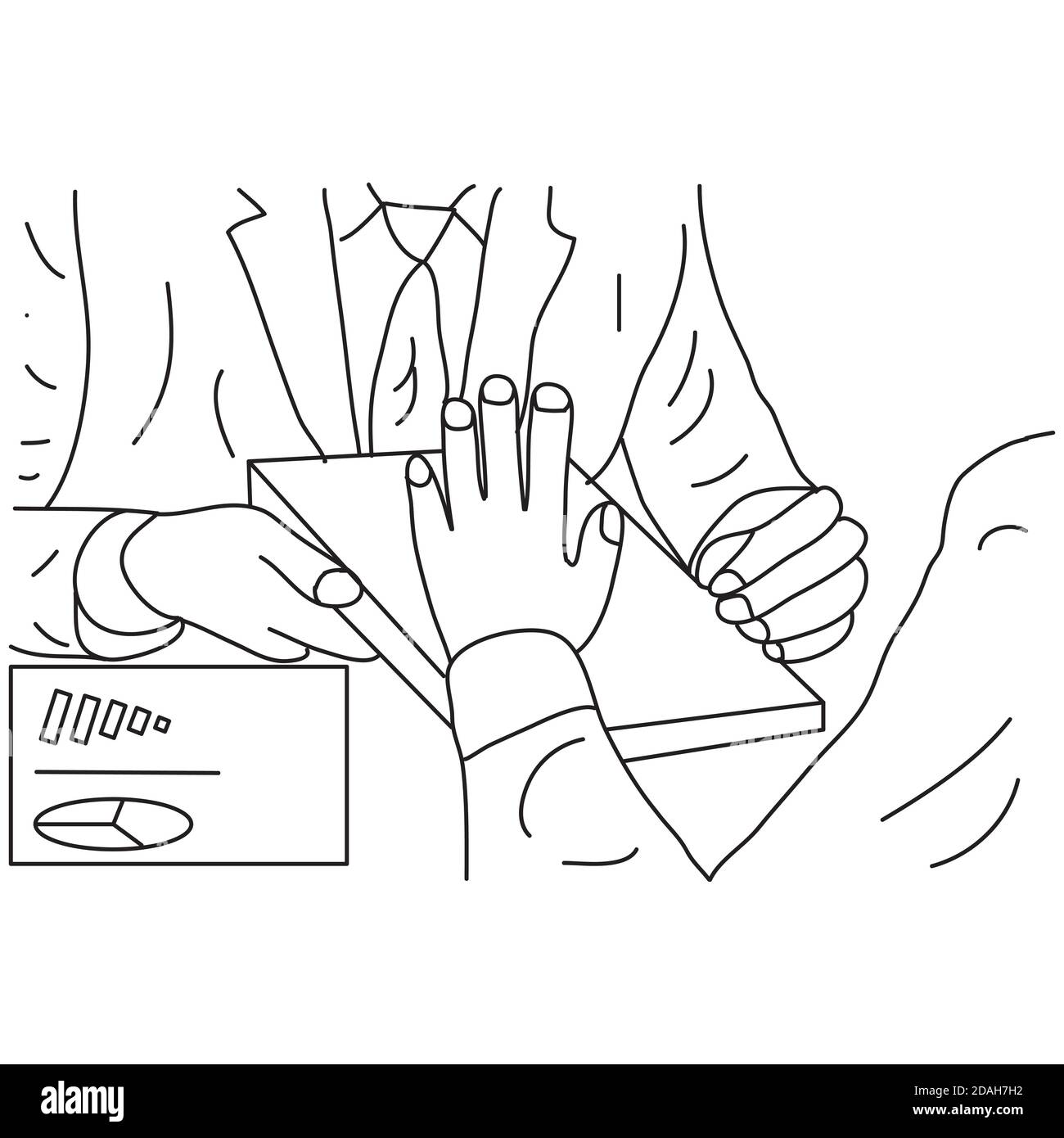 Illustration hand drawn of businessman while refuse bribes Stock Vector ...