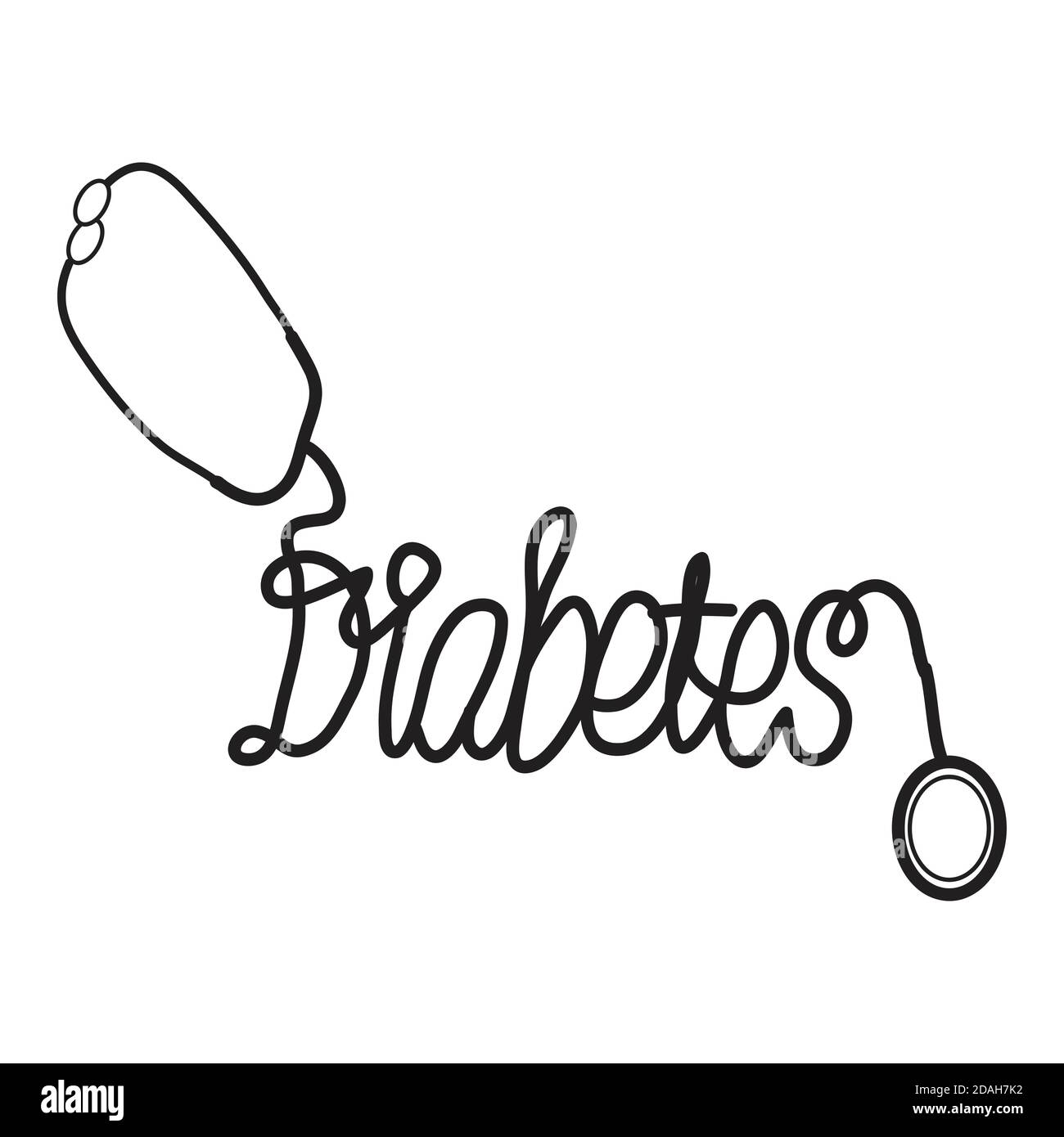 Hand drawn illustration for diabetes free campaign. World diabetes day ...