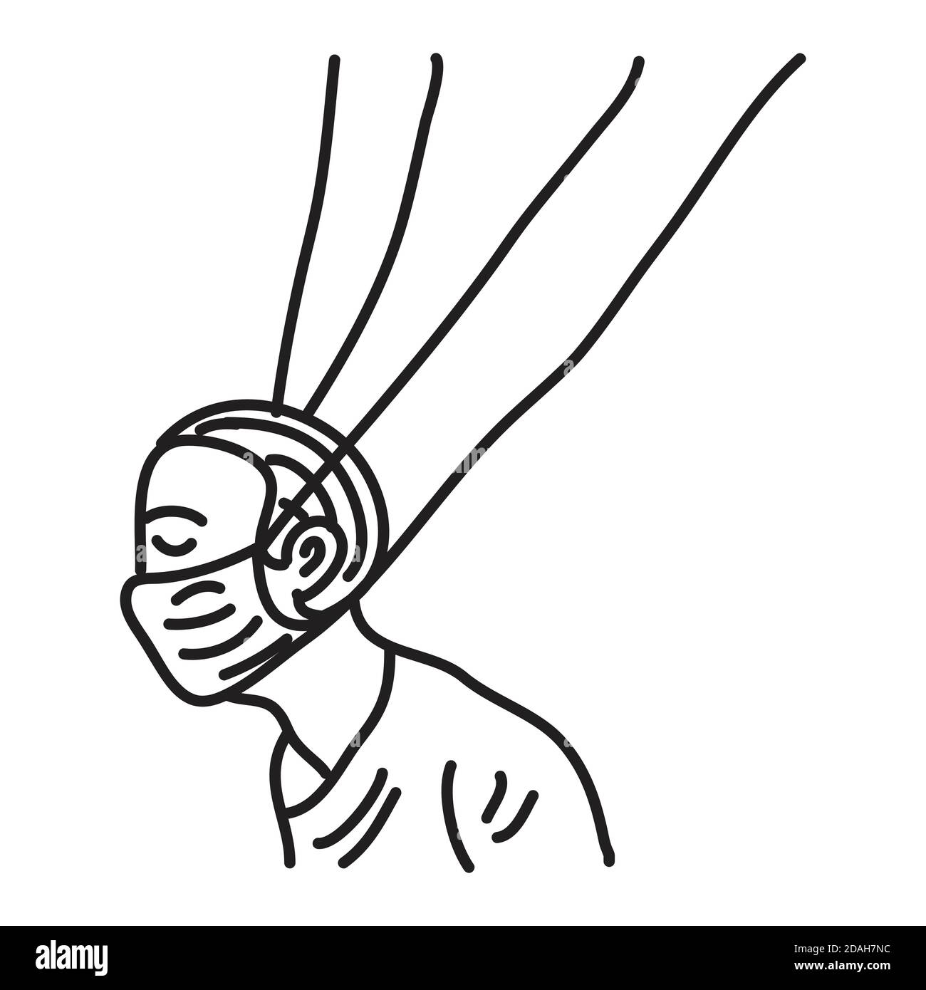 Hand drawn of person whose mouth was silenced. The concept of free ...