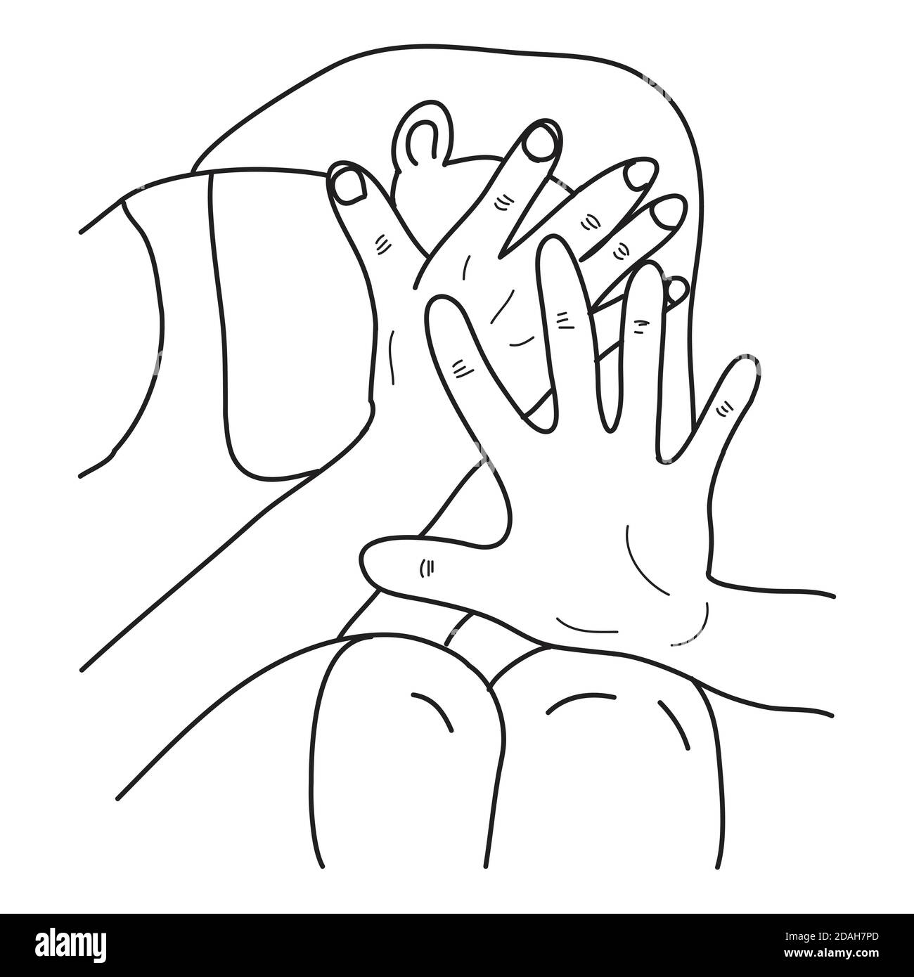 Hand drawn of a woman covers her face. Human right concept Stock Vector ...