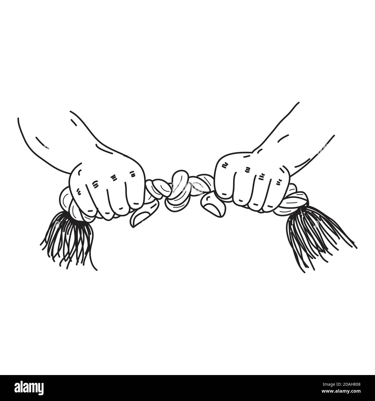 Hand drawn of hands holds a rope. Human right concept Stock Vector ...
