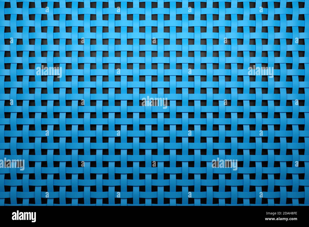 3d illustration of rows of blue stripes. Set of squares on monocrome ...
