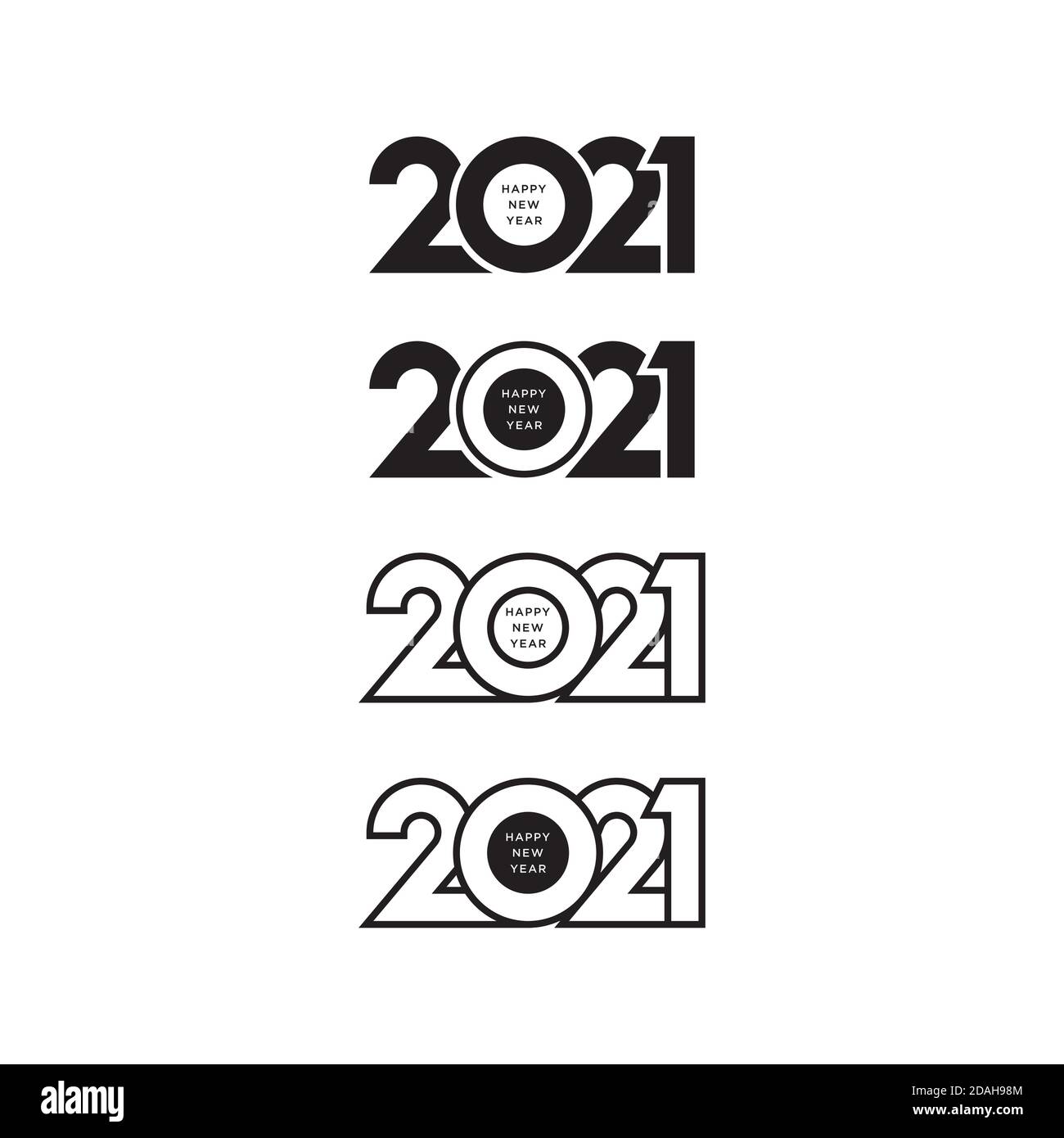 set icon logo 2021. collection happy new year symbols. vector ...