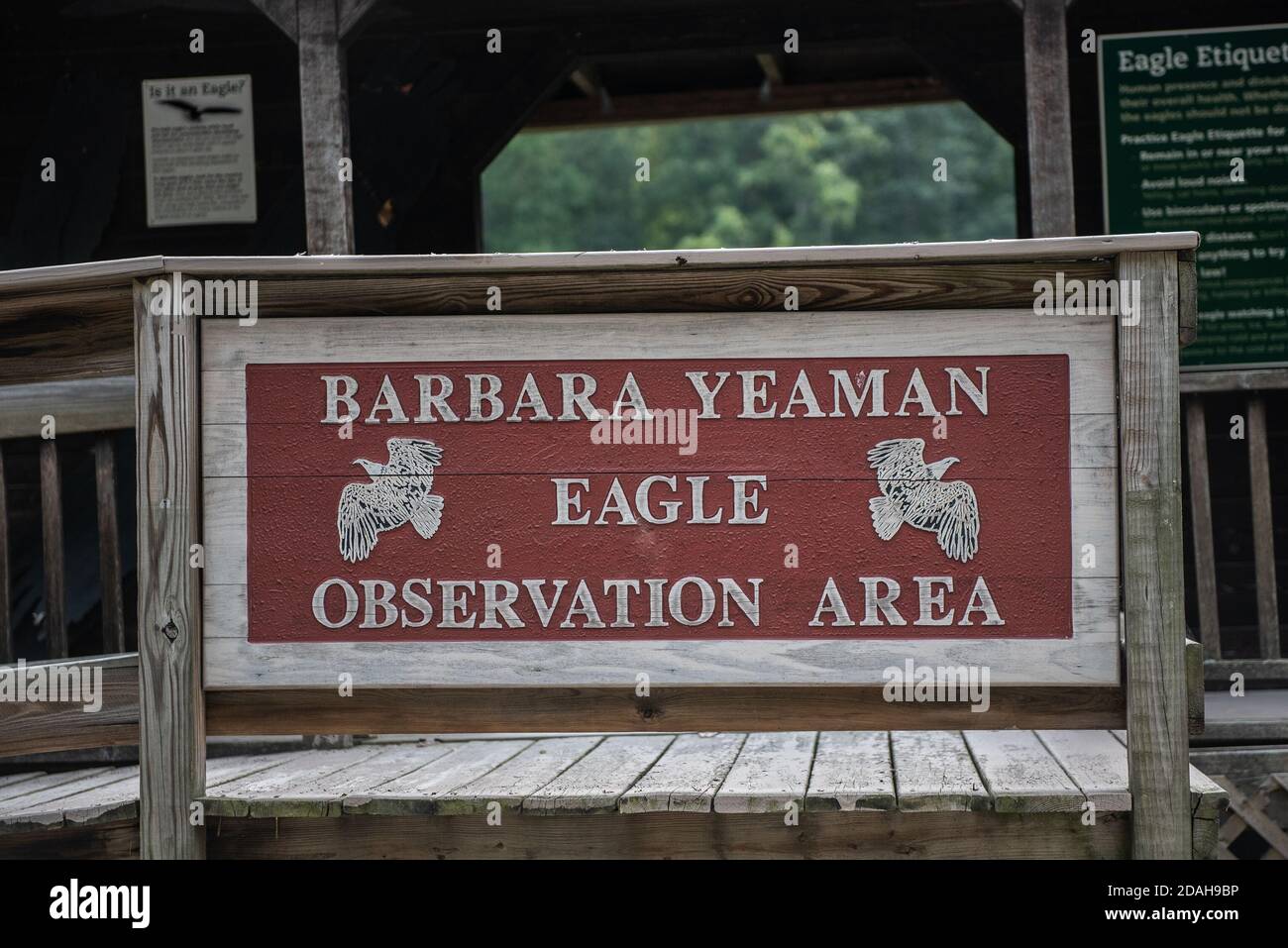 Bald Eagle Observation Area Signage on a Bird Watching Building in the ...