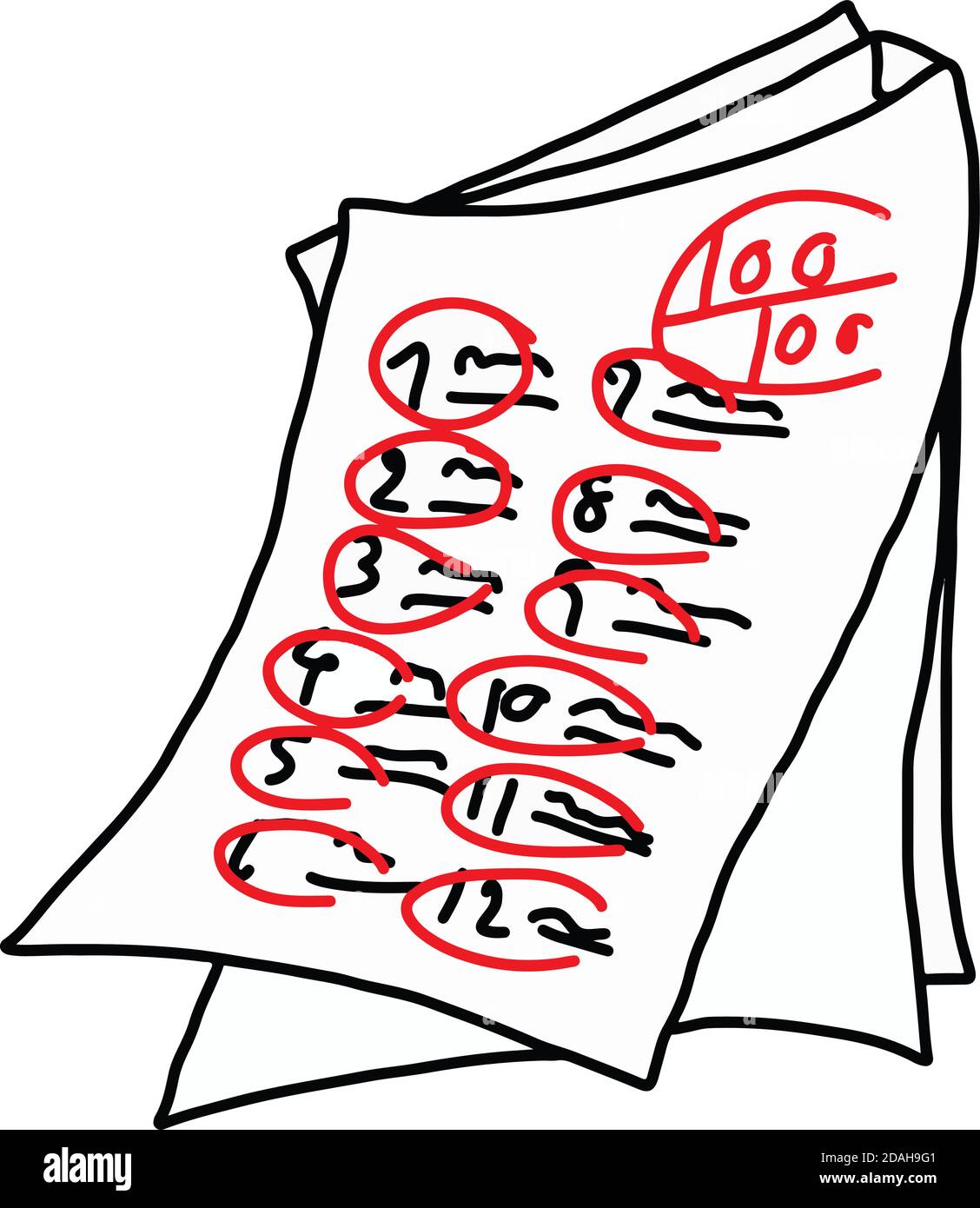 vector illustration hand drawn sketch of excellent score over ...