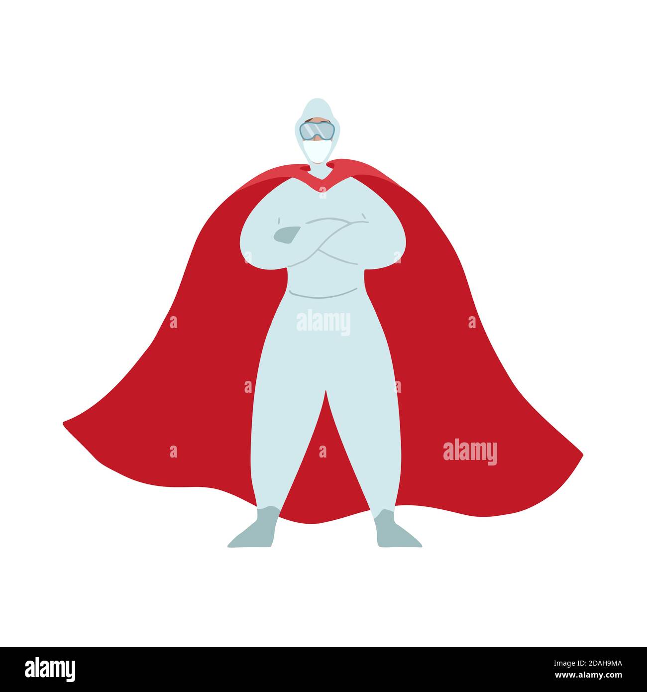 Doctor Infectious Disease Superhero. Infectionist in a mask, suit and ...