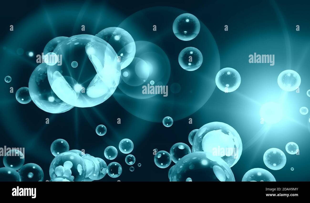 Large group of blue bubbles Stock Photo - Alamy