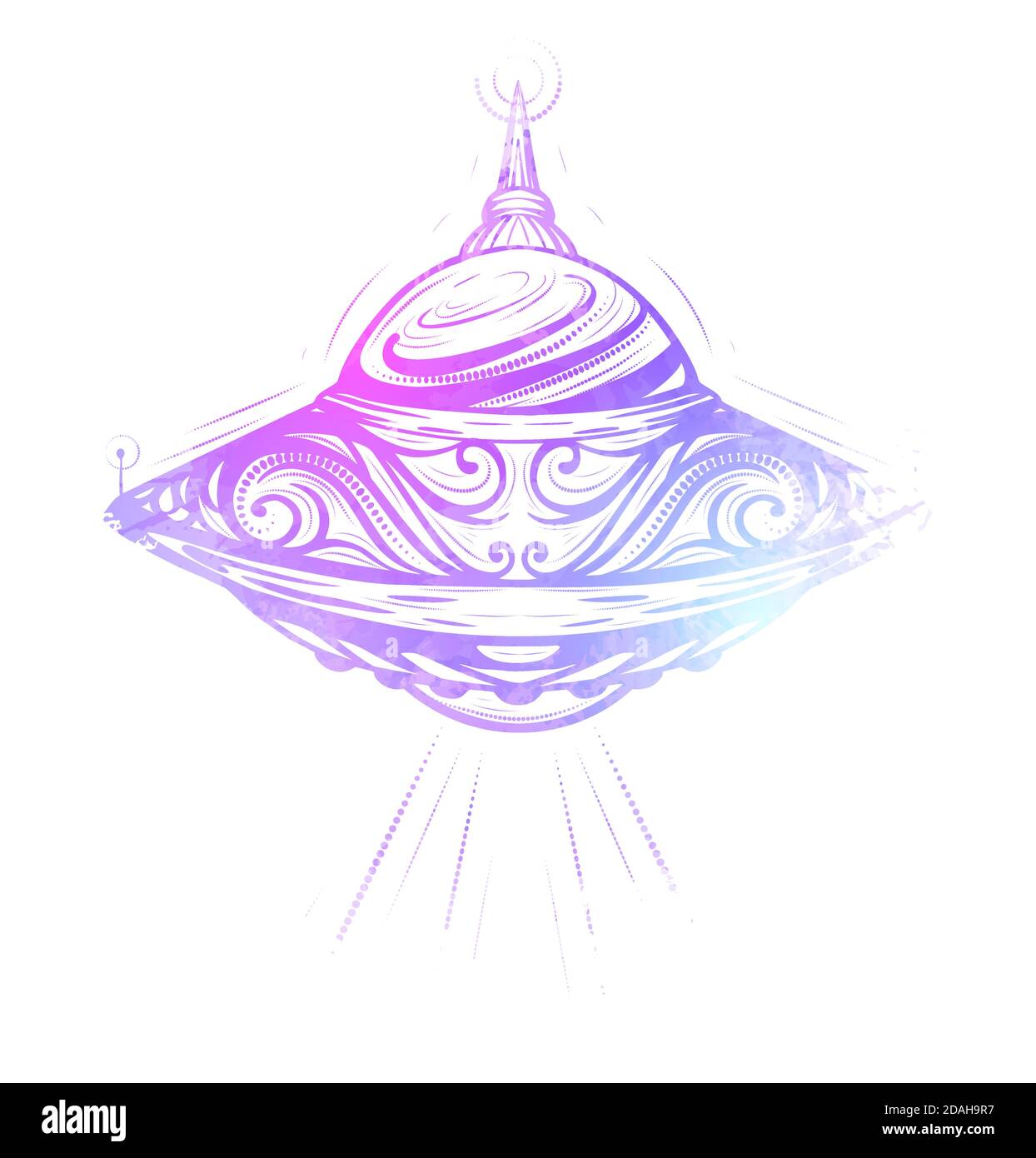 Neon ufo spaceship icon Cut Out Stock Images & Pictures - Alamy