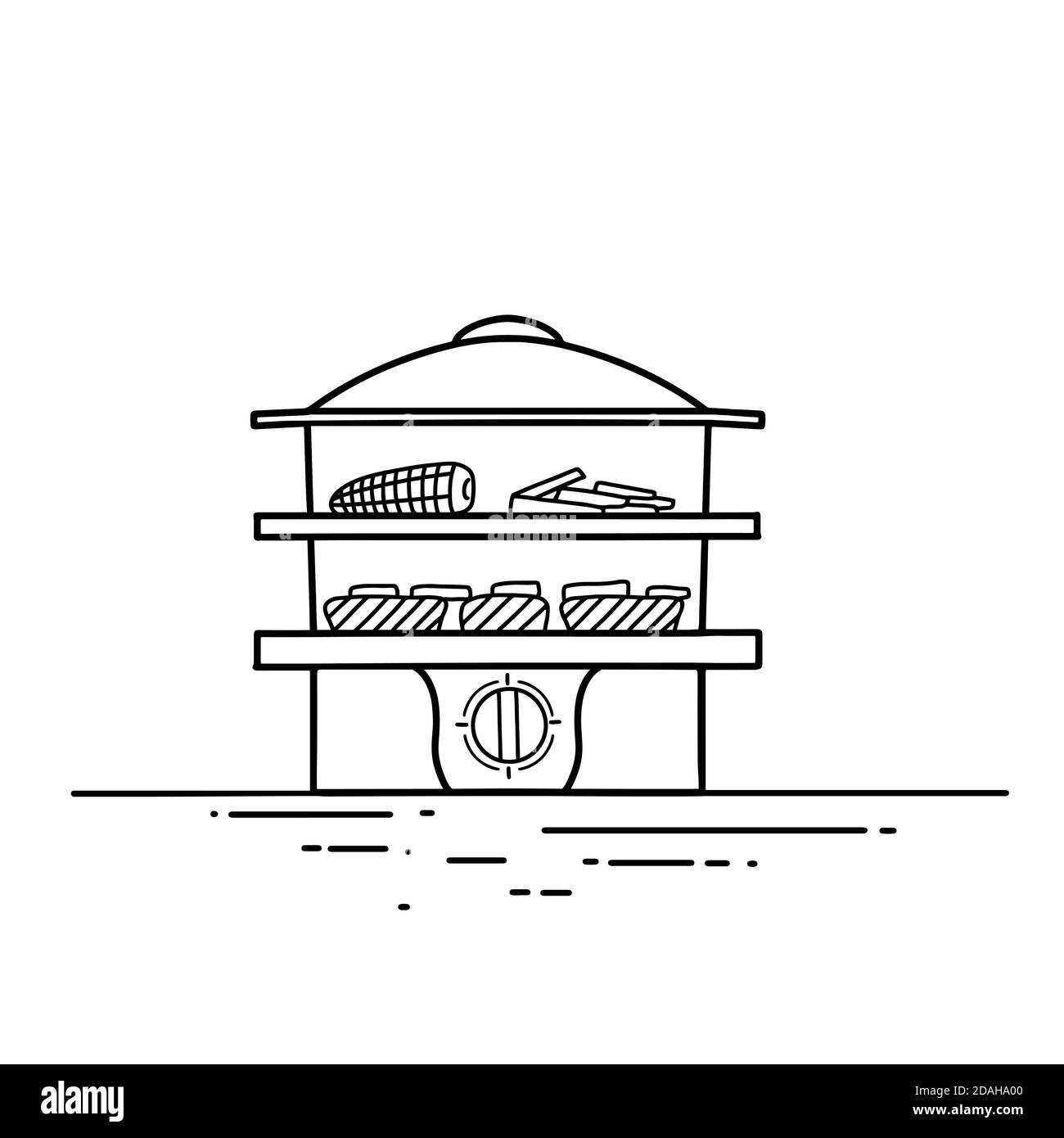 Steamed fish vegetables Black and White Stock Photos & Images - Alamy